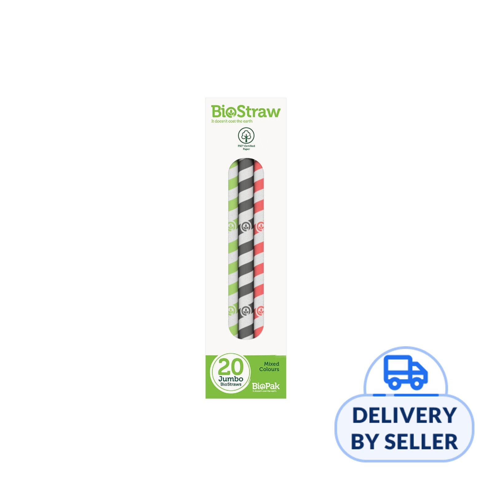 BioPak Compostable Paper Drinking Straws 10x197mm - Jumbo | NTUC FairPrice