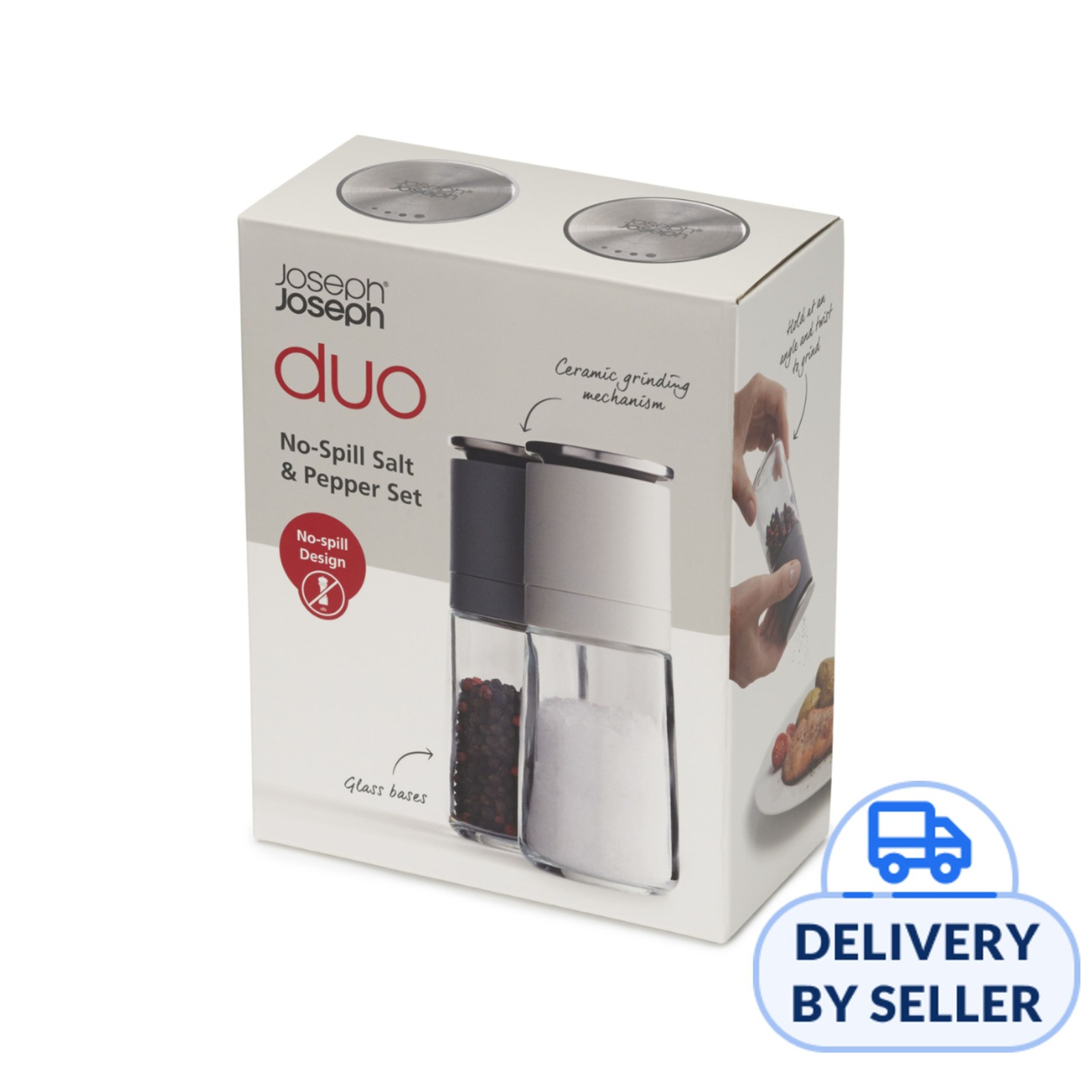 Joseph Joseph Duo No-Spill Salt & Pepper Set - Grey | NTUC FairPrice