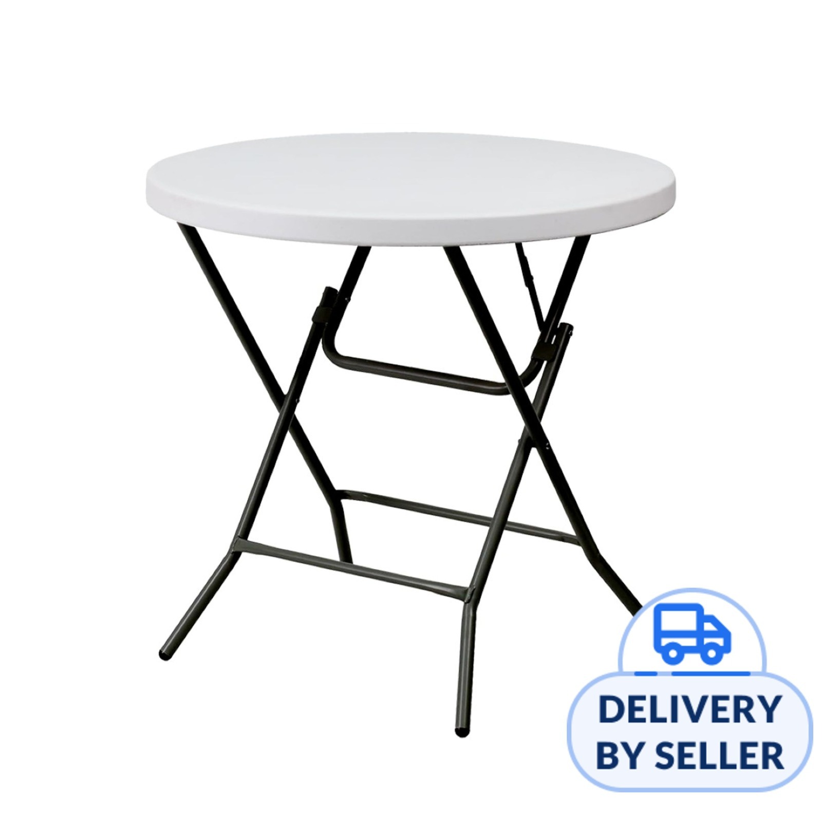 HOUZE 80cm HDPE Folding Table with Black Legs - White | NTUC FairPrice