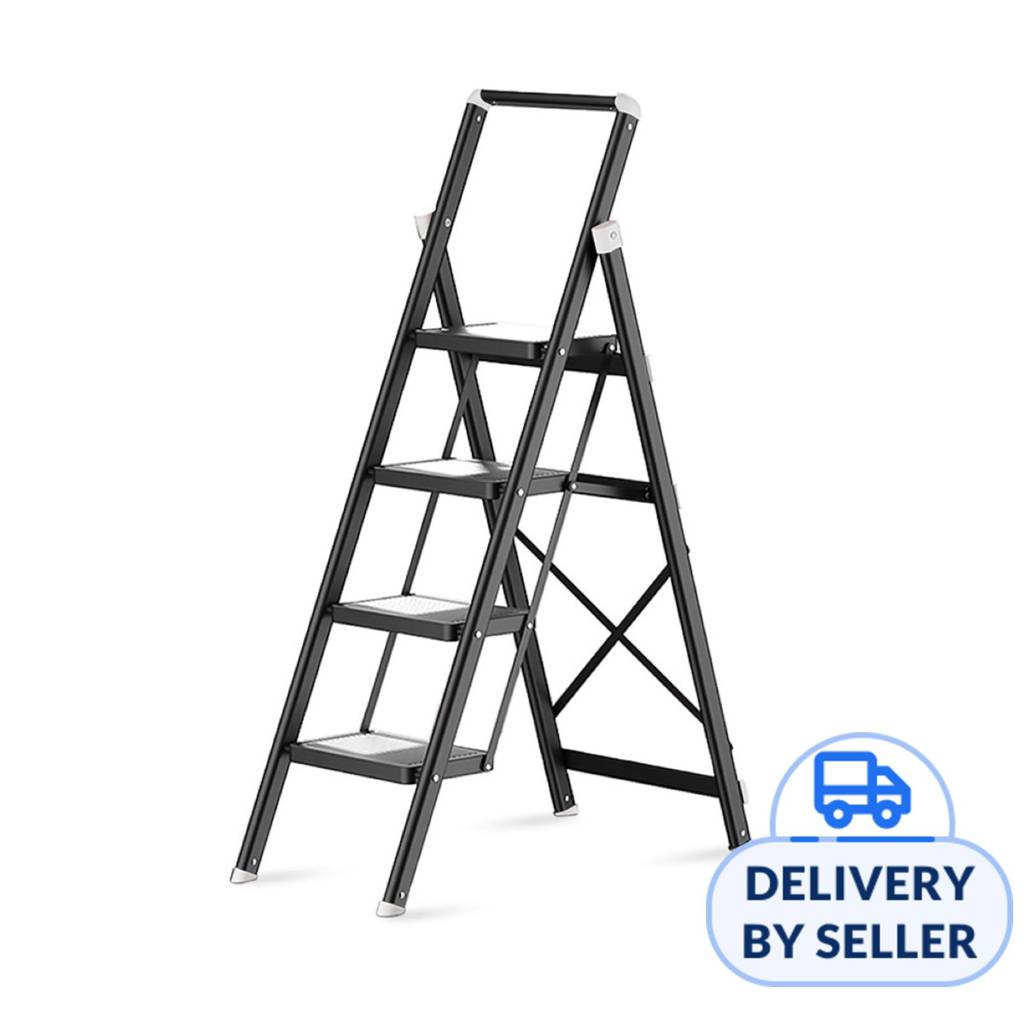 HOUZE Stáli 4-Tier Carbon Steel Ladder with Wide Pedal Black | NTUC ...