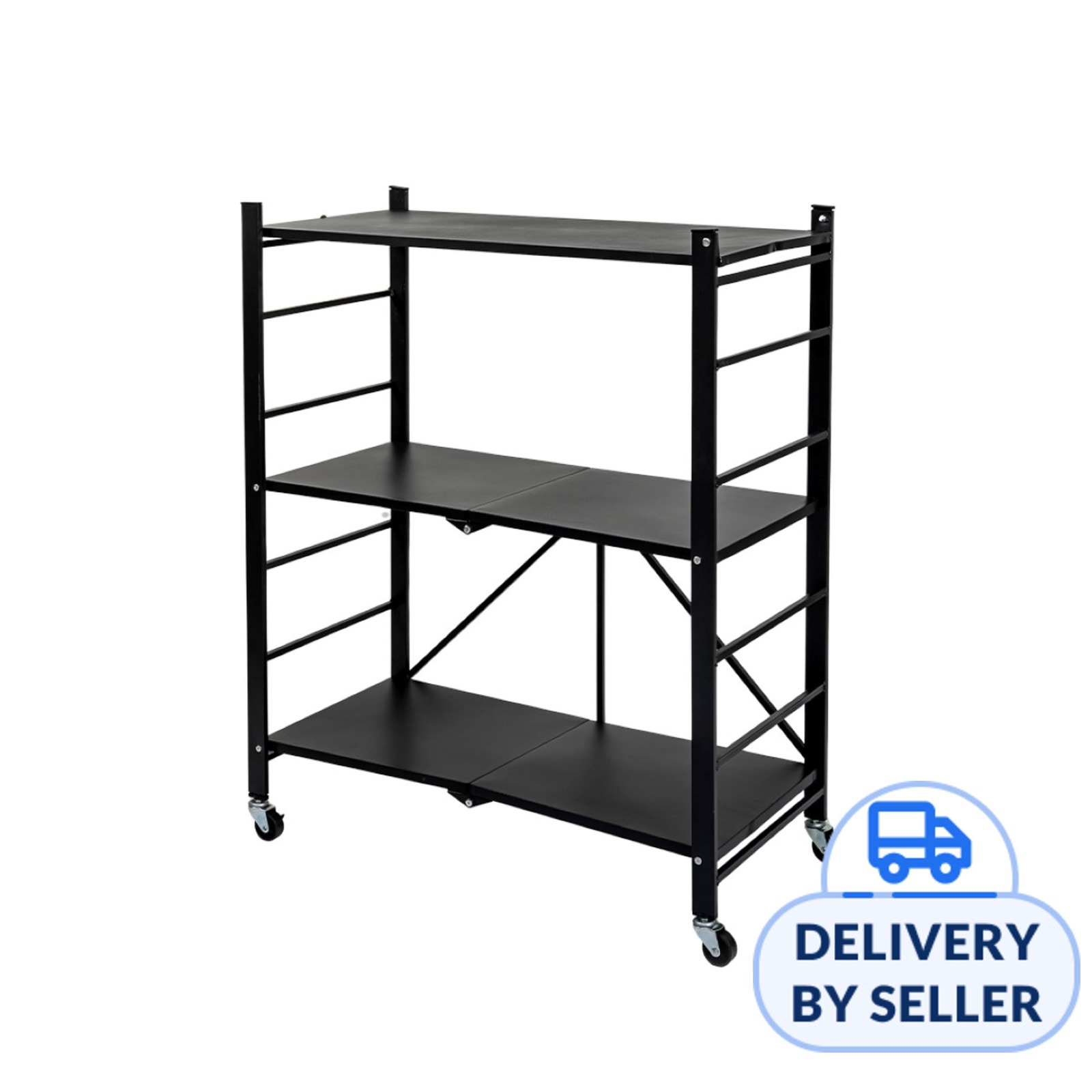 HOUZE - SLIM 3 Tier Parallel Foldable Storage Shelf (Black) | NTUC ...