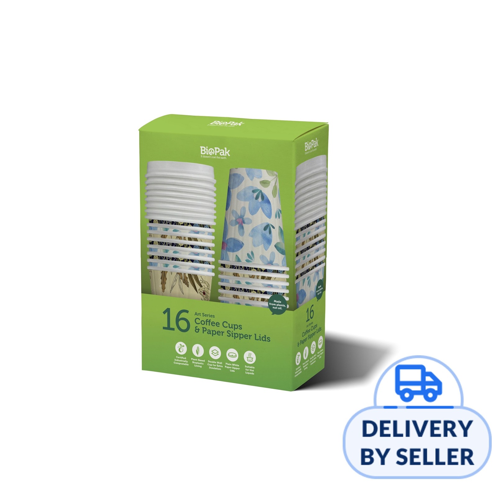 BioPak Compostable Hot Drinks Paper Cups & Sipper Lids 390ml | NTUC ...