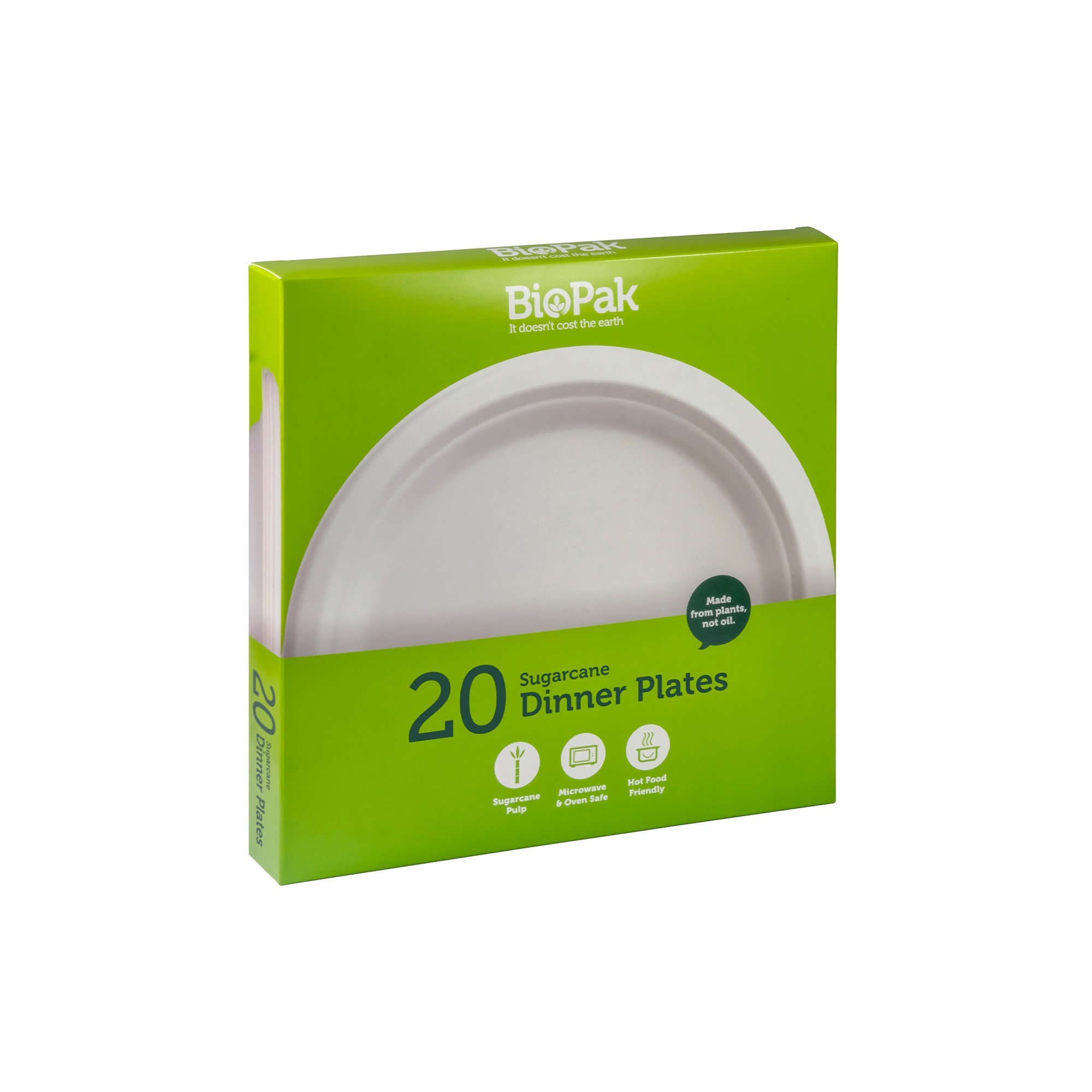 BioPak Sugarcane Dinner Plates 23cm Plastic Free - White | NTUC FairPrice