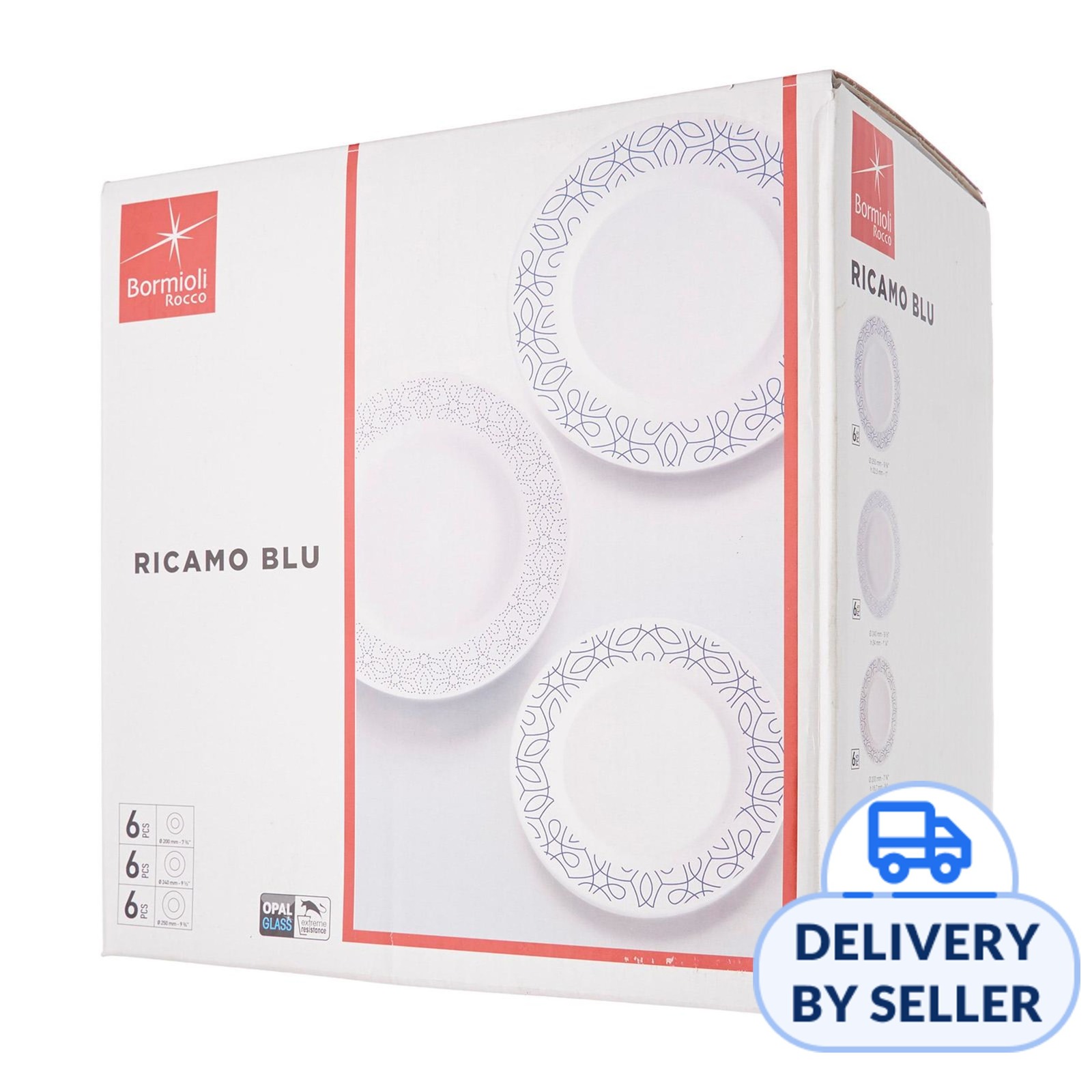 Bormioli Rocco Toledo Ricamo Blu - 18-Piece Dinnerware Set | NTUC FairPrice