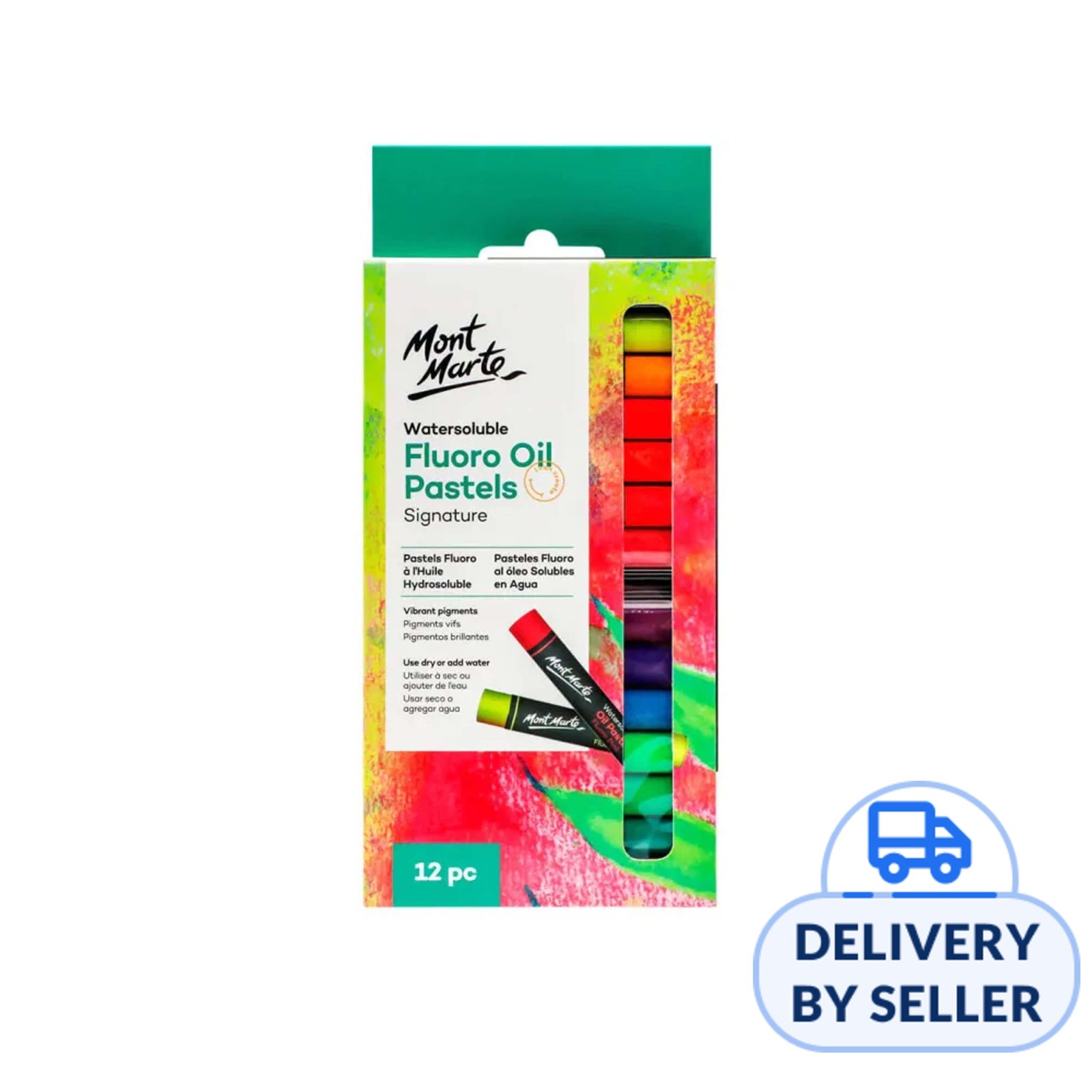 Mont Marte Watersoluble Fluoro Oil Pastels 12pc | NTUC FairPrice