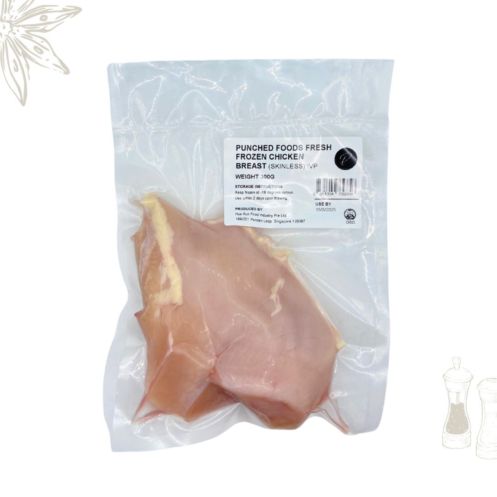 Punched Foods Fresh Frozen Chicken Breast (skinless) IVP | NTUC FairPrice