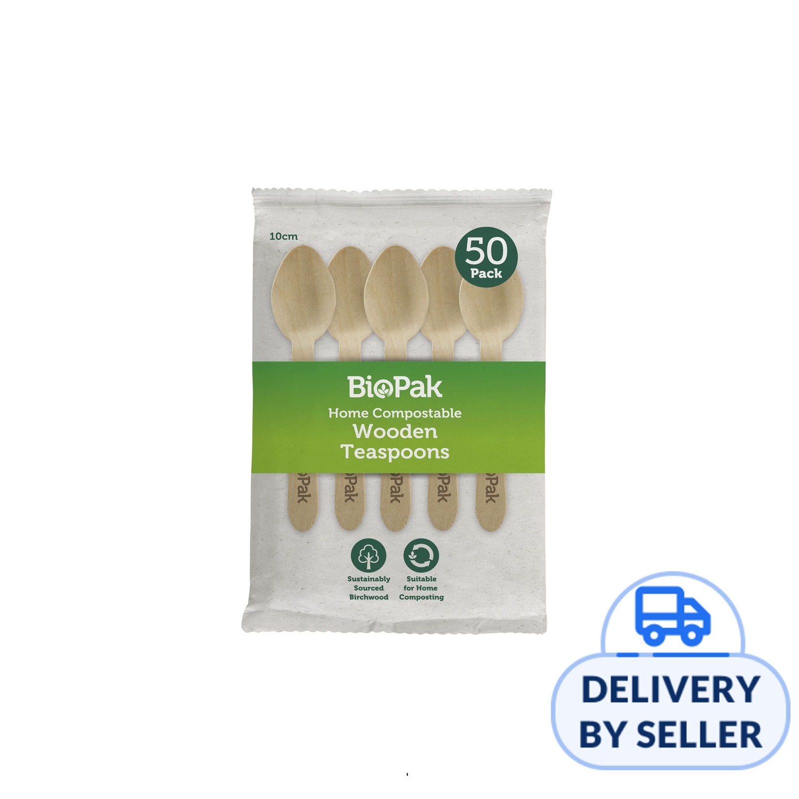 BioPak Compostable Wooden Teaspoons, 10cm | NTUC FairPrice