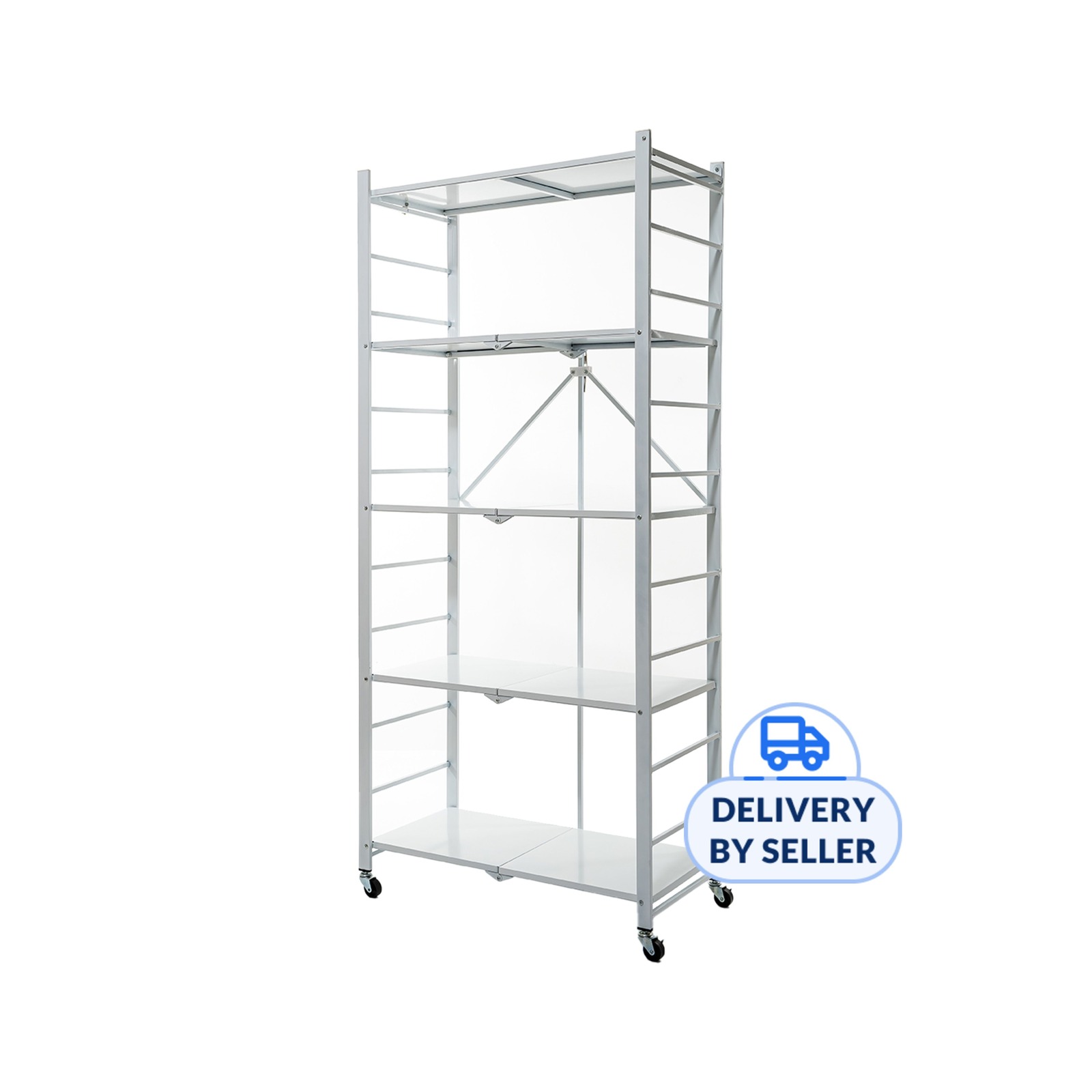 Houze Slim 5-Tier Parallel Foldable Storage Shelf - White | NTUC FairPrice