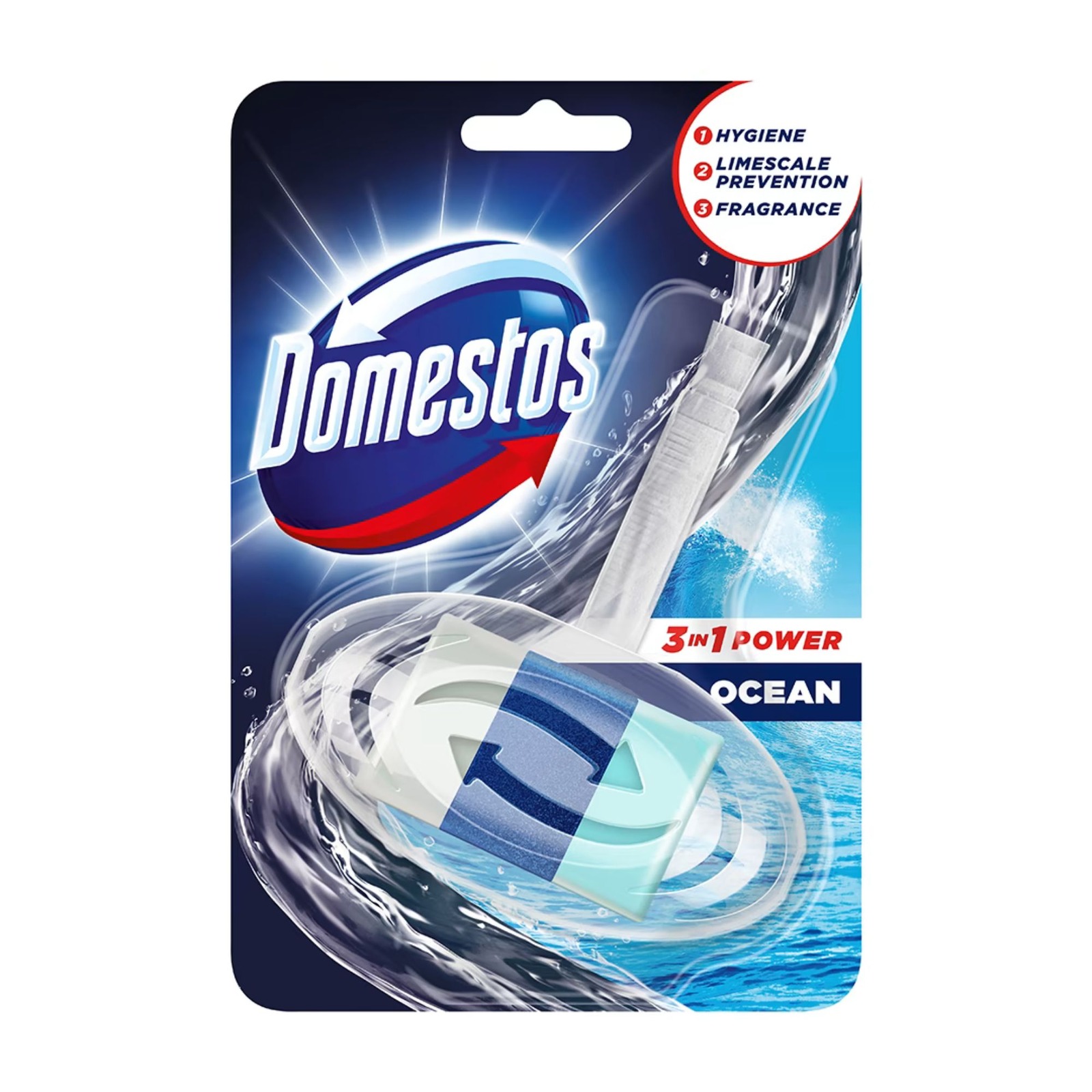 Domestos 3 in 1 Power Toilet Rim Block Ocean Fragrance | NTUC FairPrice