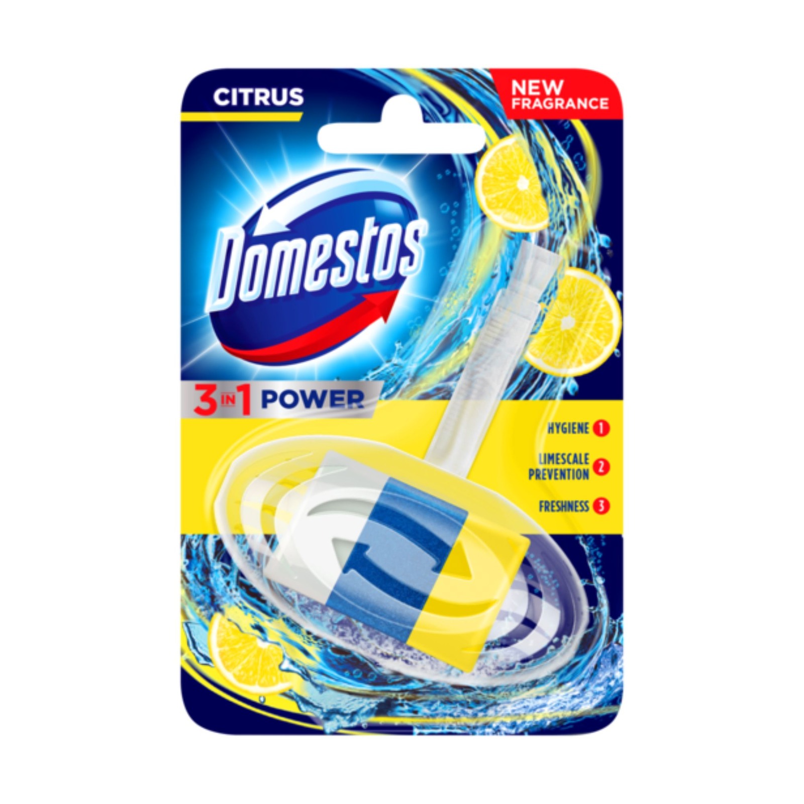 Domestos 3 in 1 Power Toilet Rim Block Lemon Fragrance | NTUC FairPrice