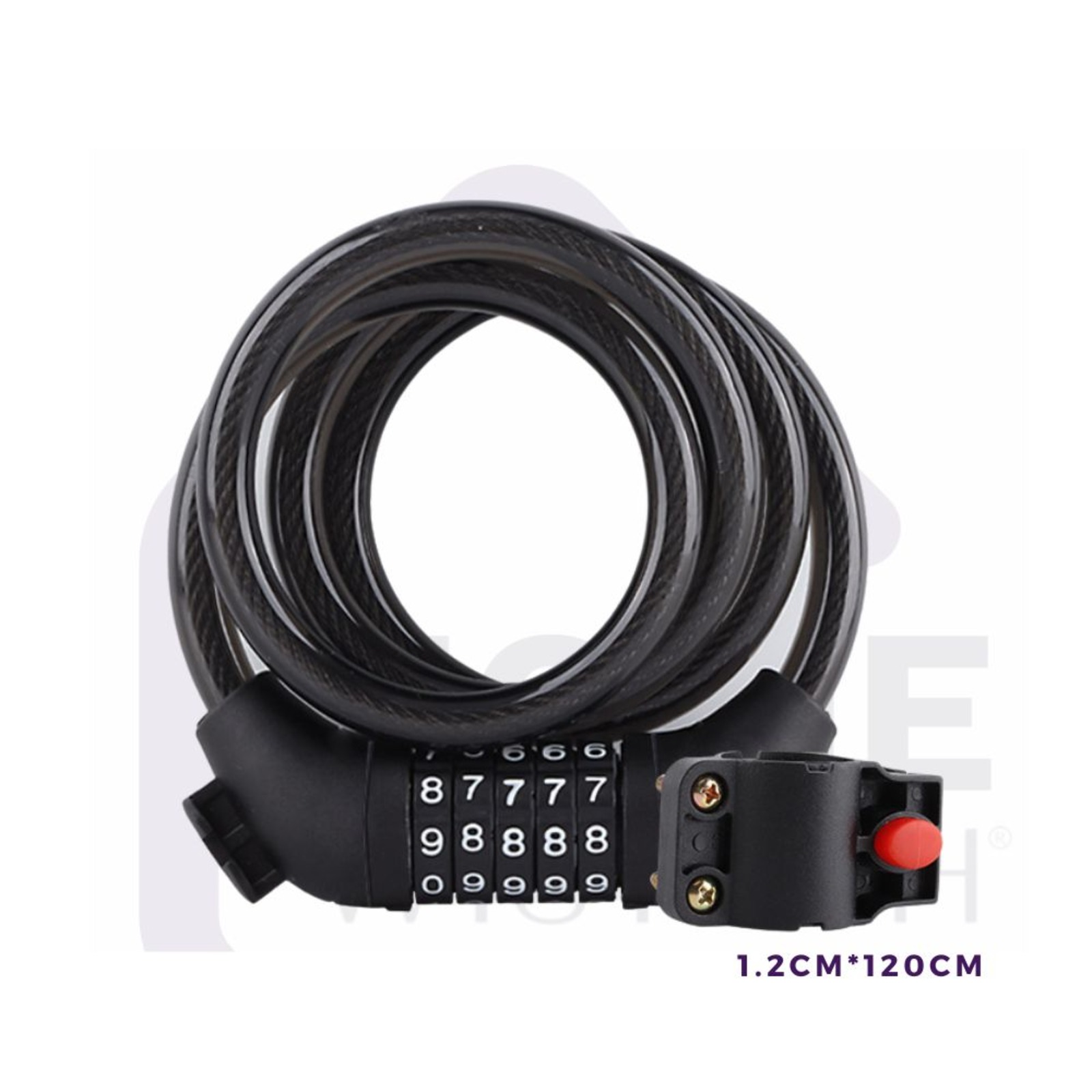 Wistech Home Five-Digit Combo Steel Wire Loop Lock - Black | NTUC FairPrice