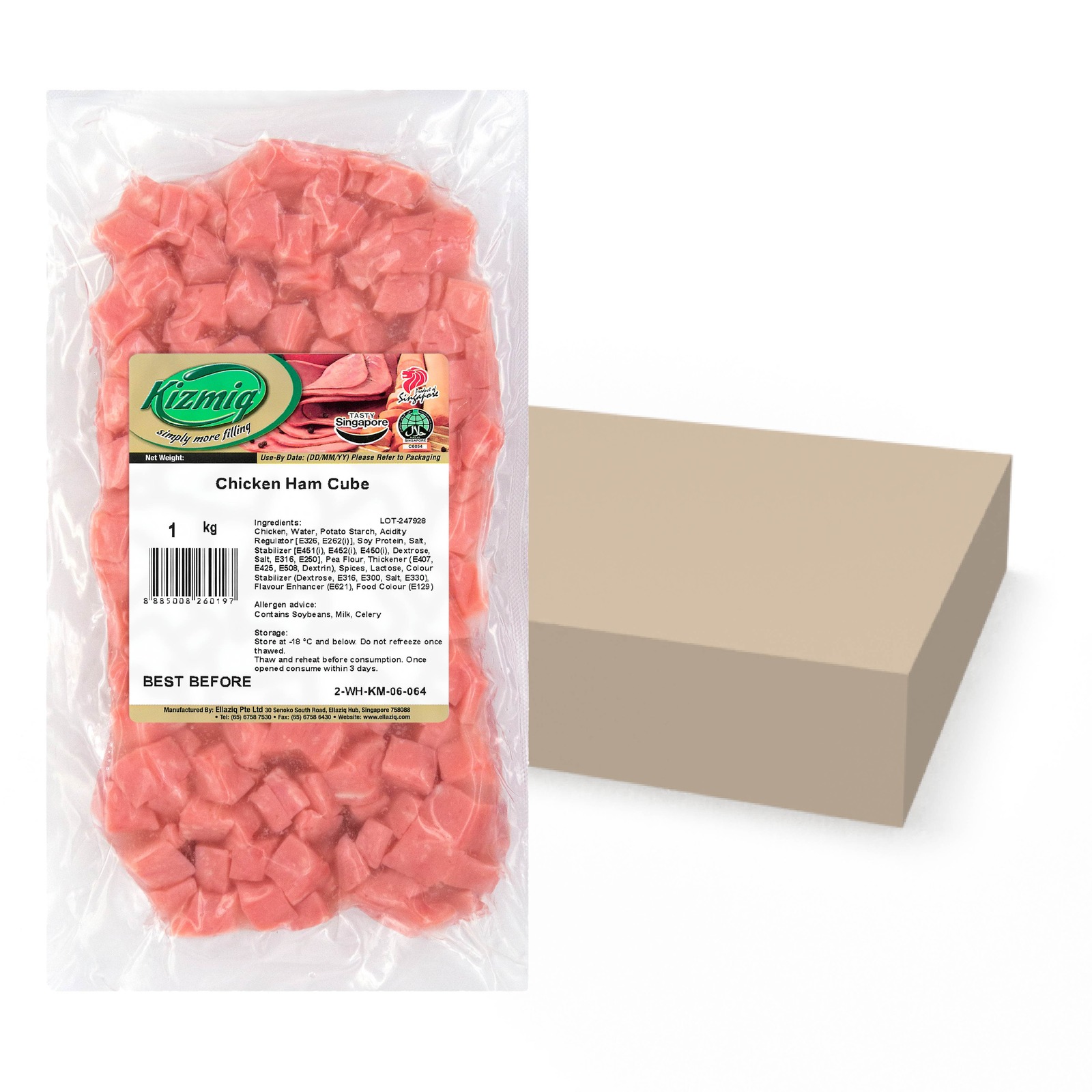 Kizmiq Chicken Ham Cube Halal - Frozen (CTN) | NTUC FairPrice