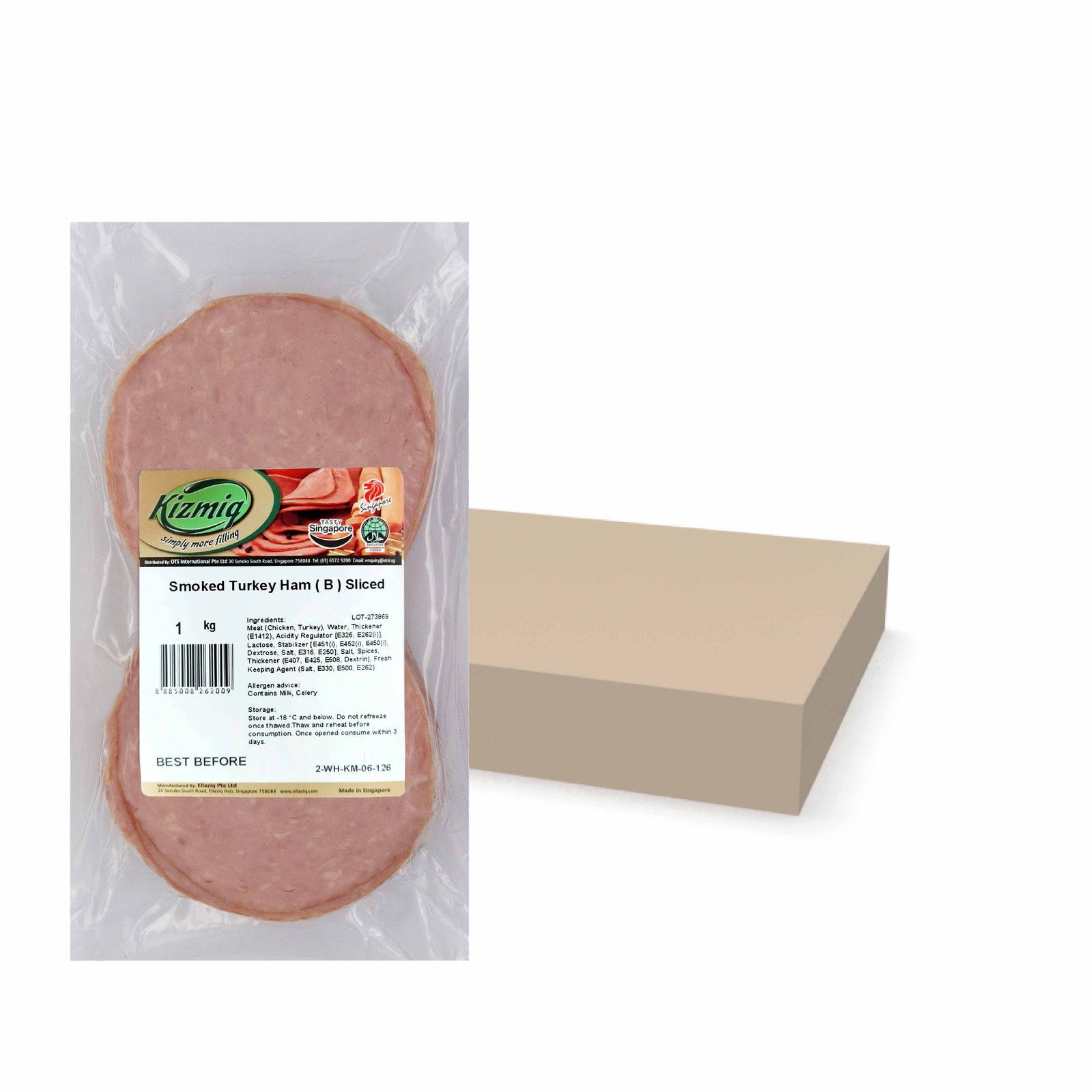 Kizmiq Smoked Turkey Ham (B) Sliced Halal - Frozen (CTN) | NTUC FairPrice