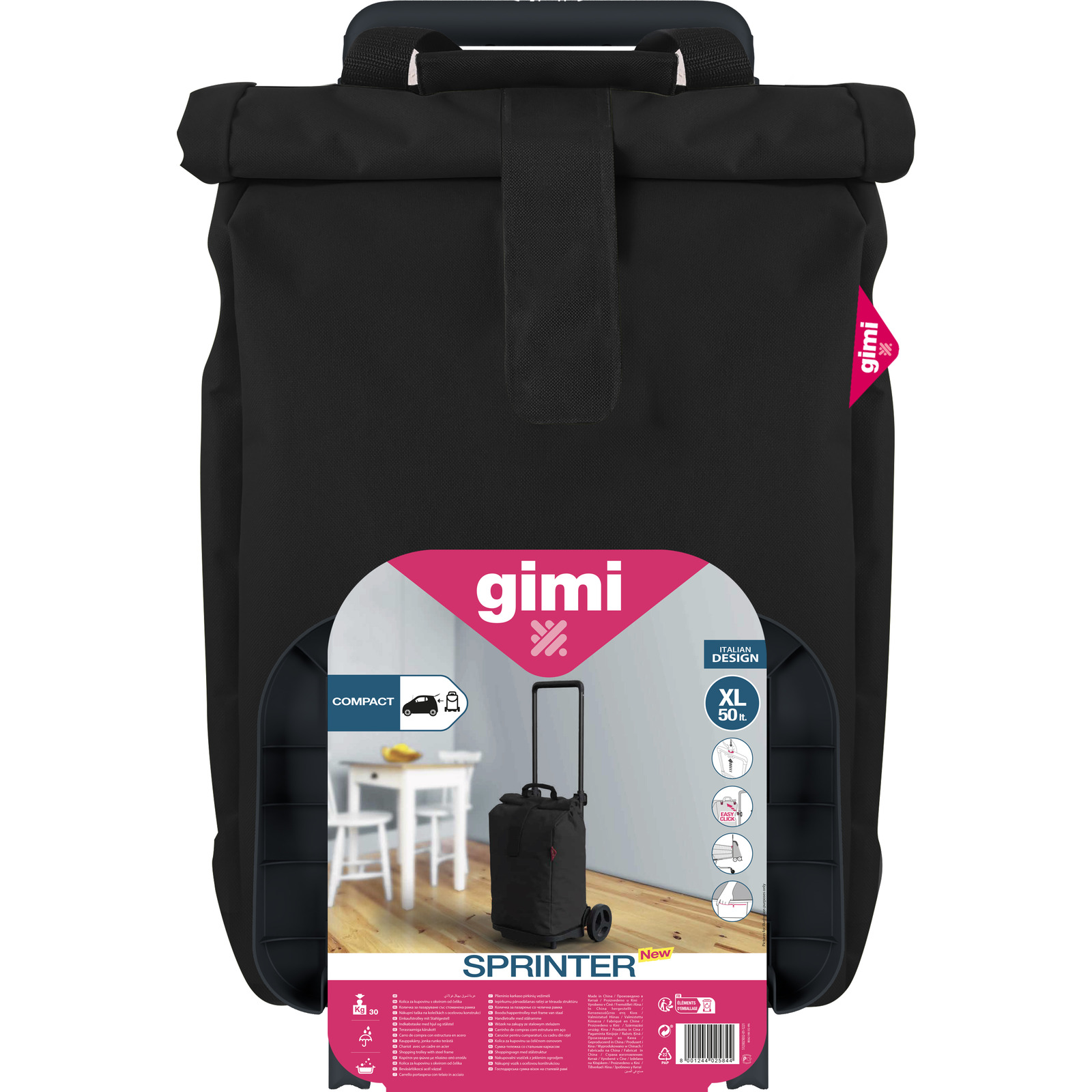 GIMI Shopping Trolley Sprinter Black 50L | NTUC FairPrice