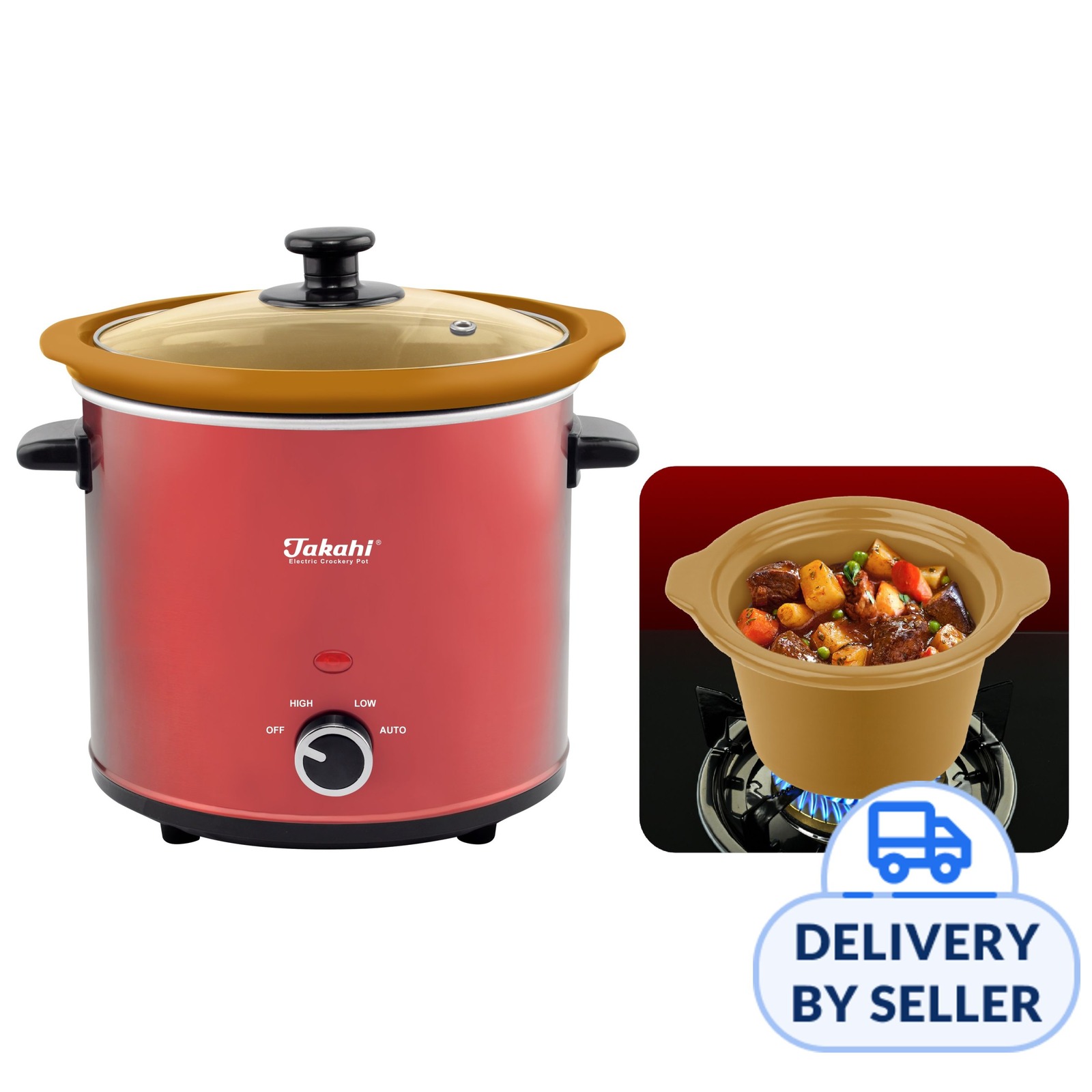 Takahi 3.5L Electric Crockery Pot Slow Cooker 3521 Type HR TR NTUC FairPrice