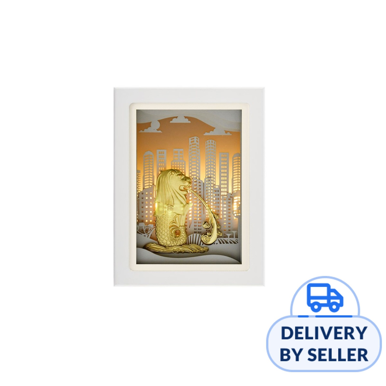 Merlion 24K Gold Foil Lighted Decorative Frame | NTUC FairPrice