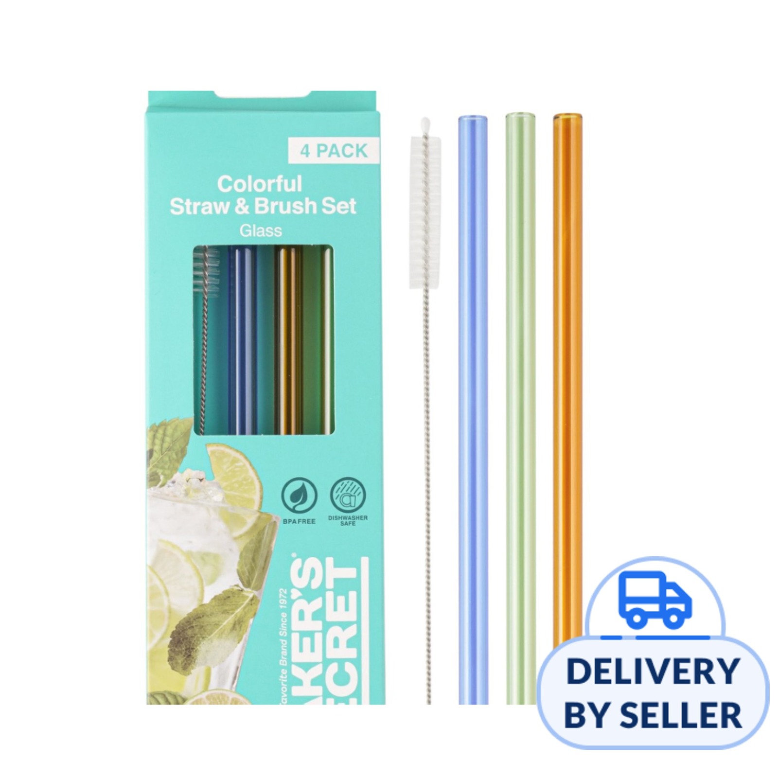 Table Matters - Baker's Secret 4pcs Colorful Glass Straw | NTUC FairPrice