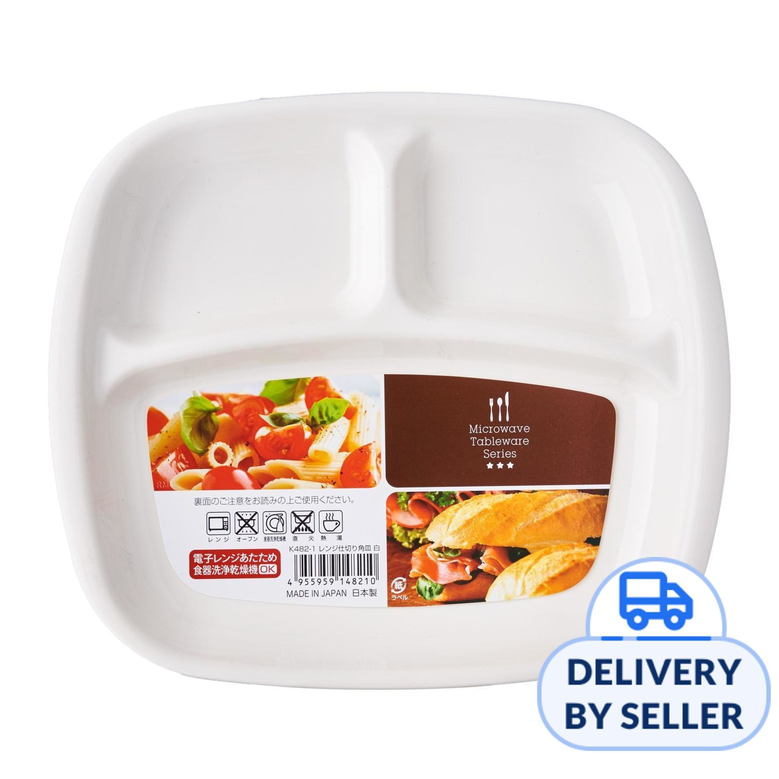 Microwave-safe 3-Section Divided Plate - White | NTUC FairPrice