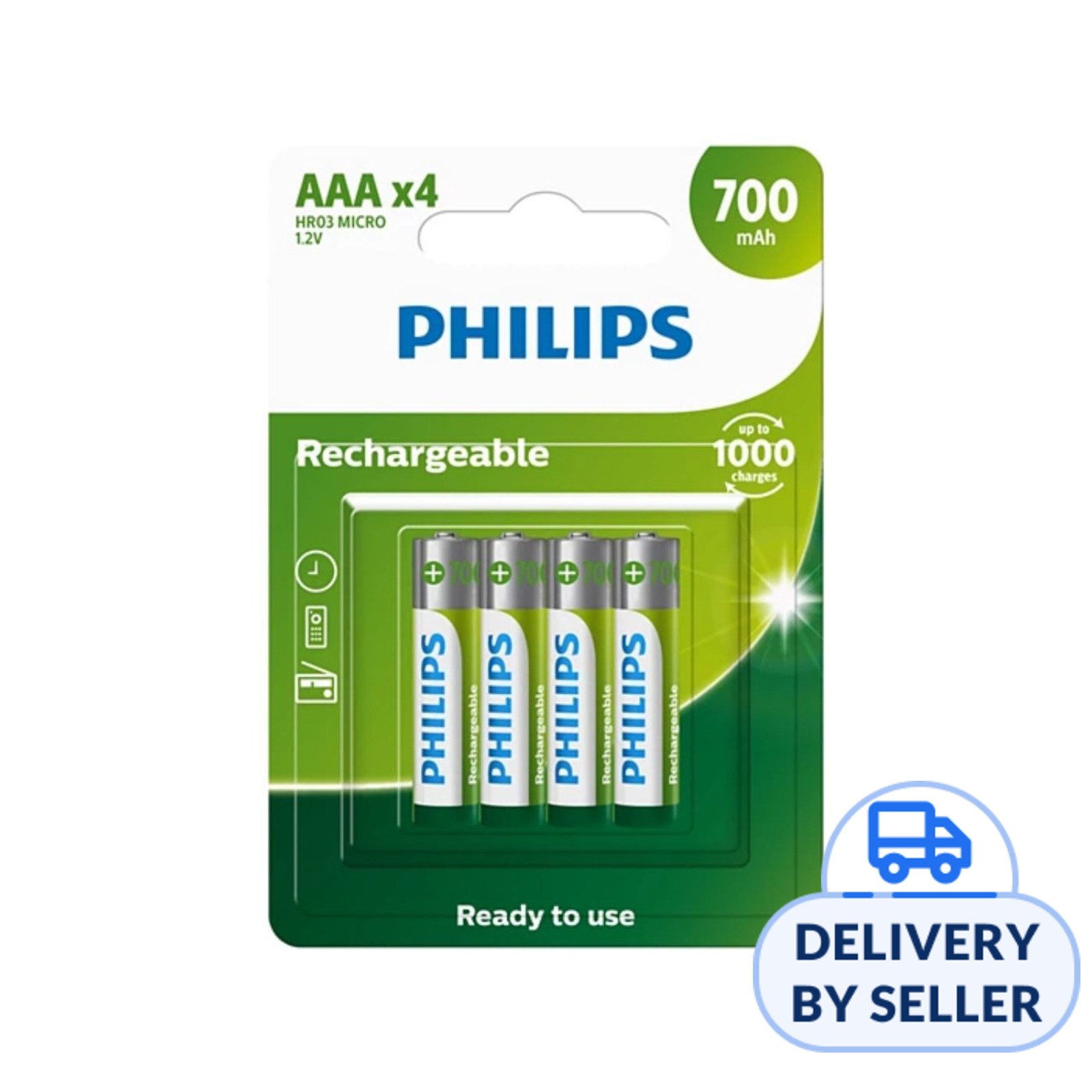 Philips 4AAA 700mAh Rechargeable Battery (R03B4RTU70/40) | NTUC FairPrice