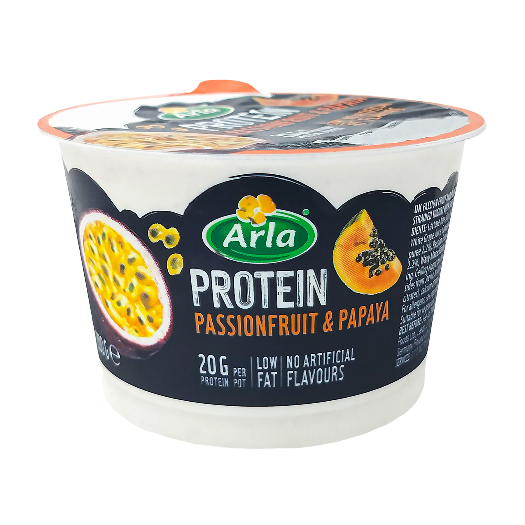 Arla High Protein Passionfruit And Papaya Low Fat Yoghurt | NTUC FairPrice