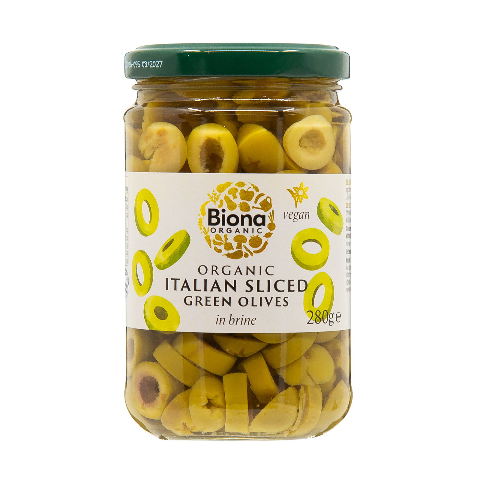 Biona Organic - Italian Sliced Green Olives in Brine | NTUC FairPrice