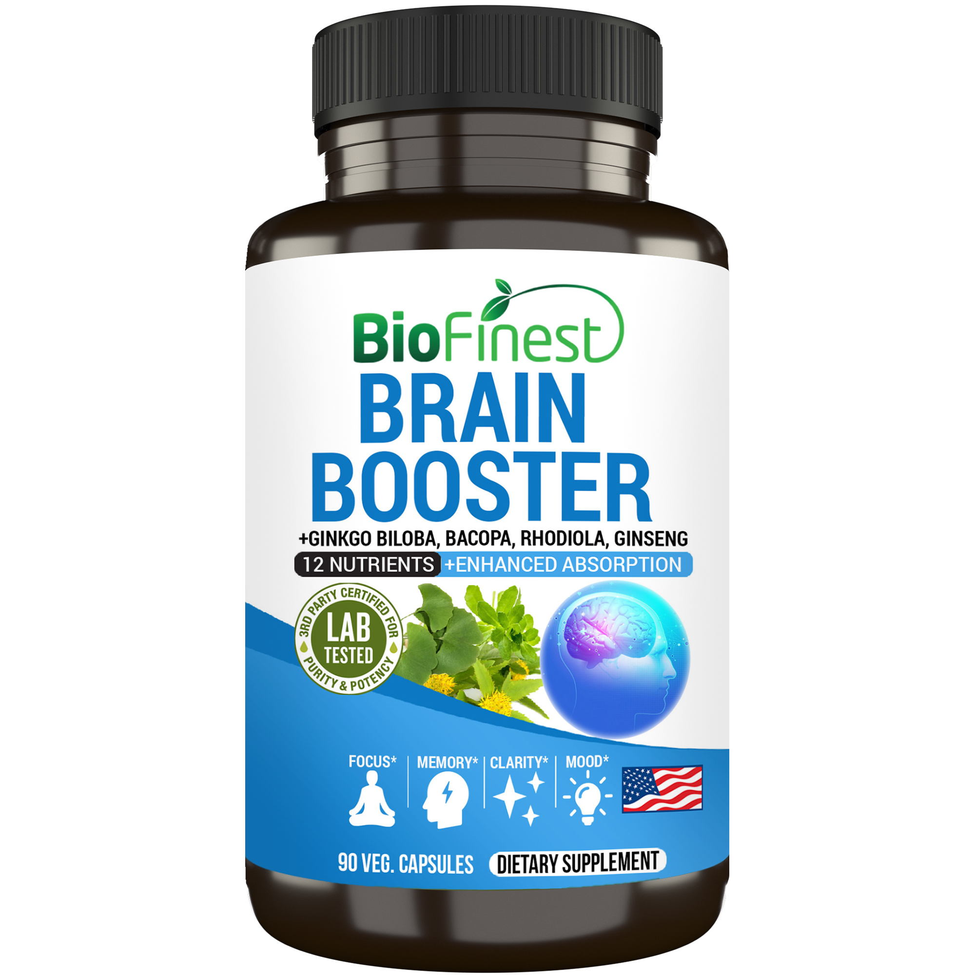 Brain Booster Supplement Vitamin Ginkgo Ashwagandha Focus | NTUC FairPrice