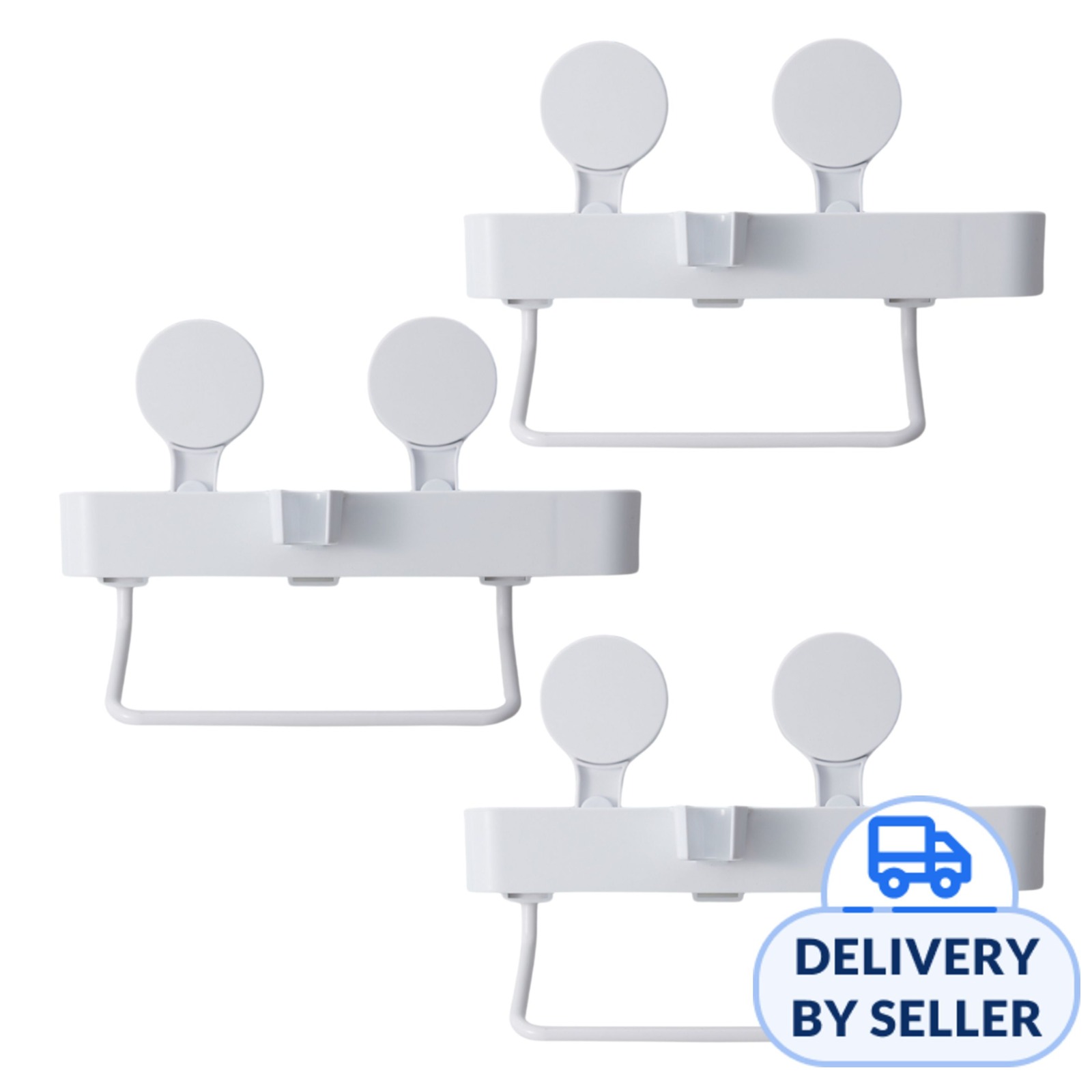 HOUZE - STICKIT Shelf with Towel Bar - Small (Set of 3) | NTUC FairPrice