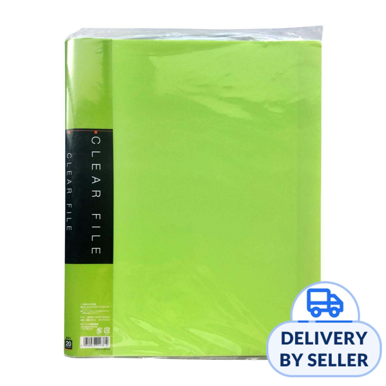 A4 Clear File Holder Book 20 Pockets Green | NTUC FairPrice