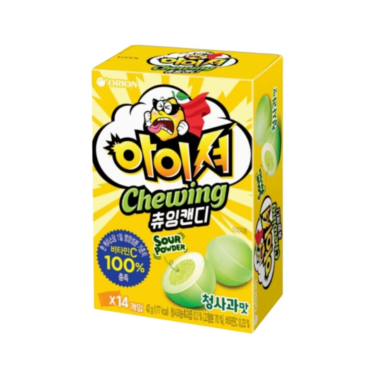 Orion Super Sour Chewing Green Apple Candy | NTUC FairPrice