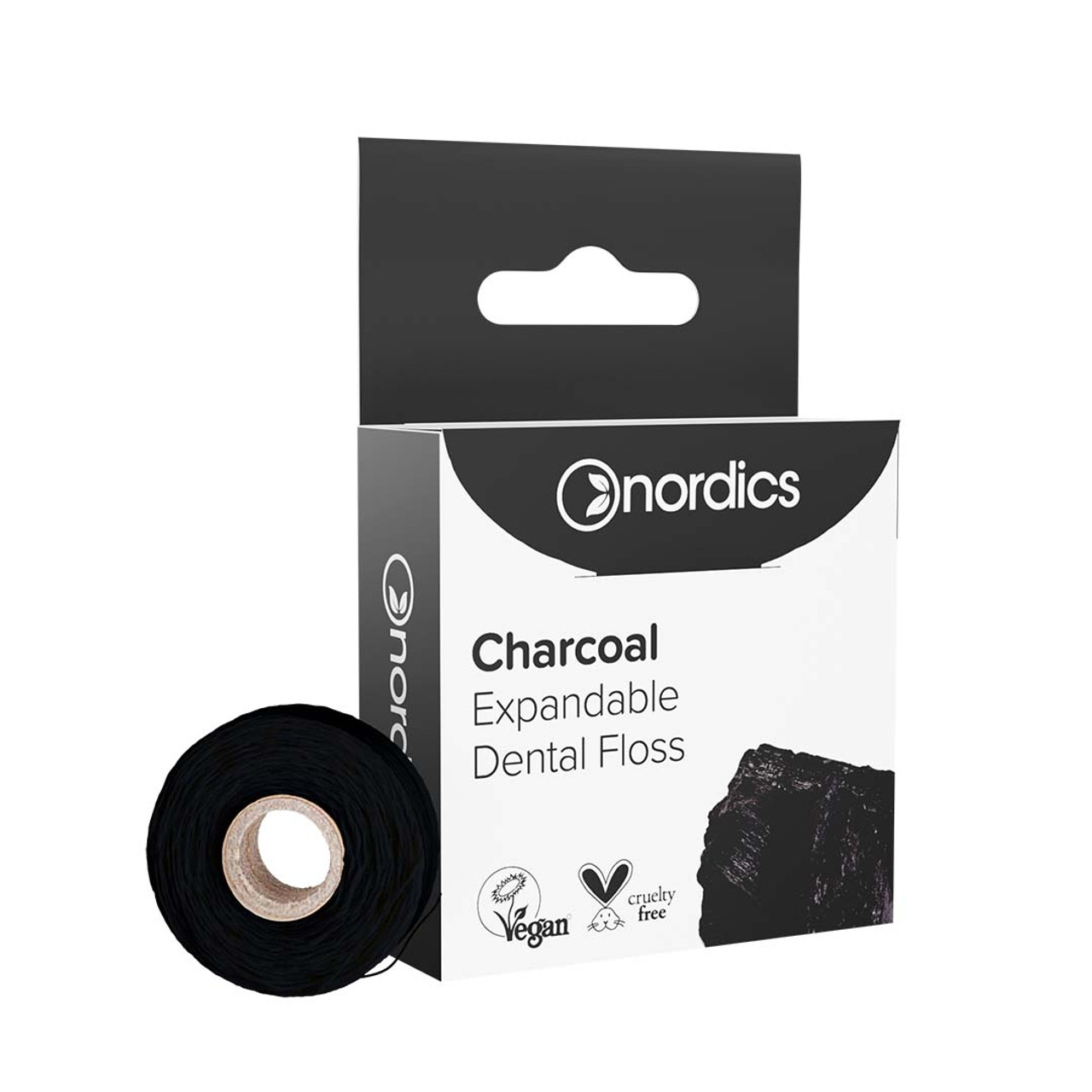Nordics Deep Clean Expandable Dental Floss Charcoal | NTUC FairPrice