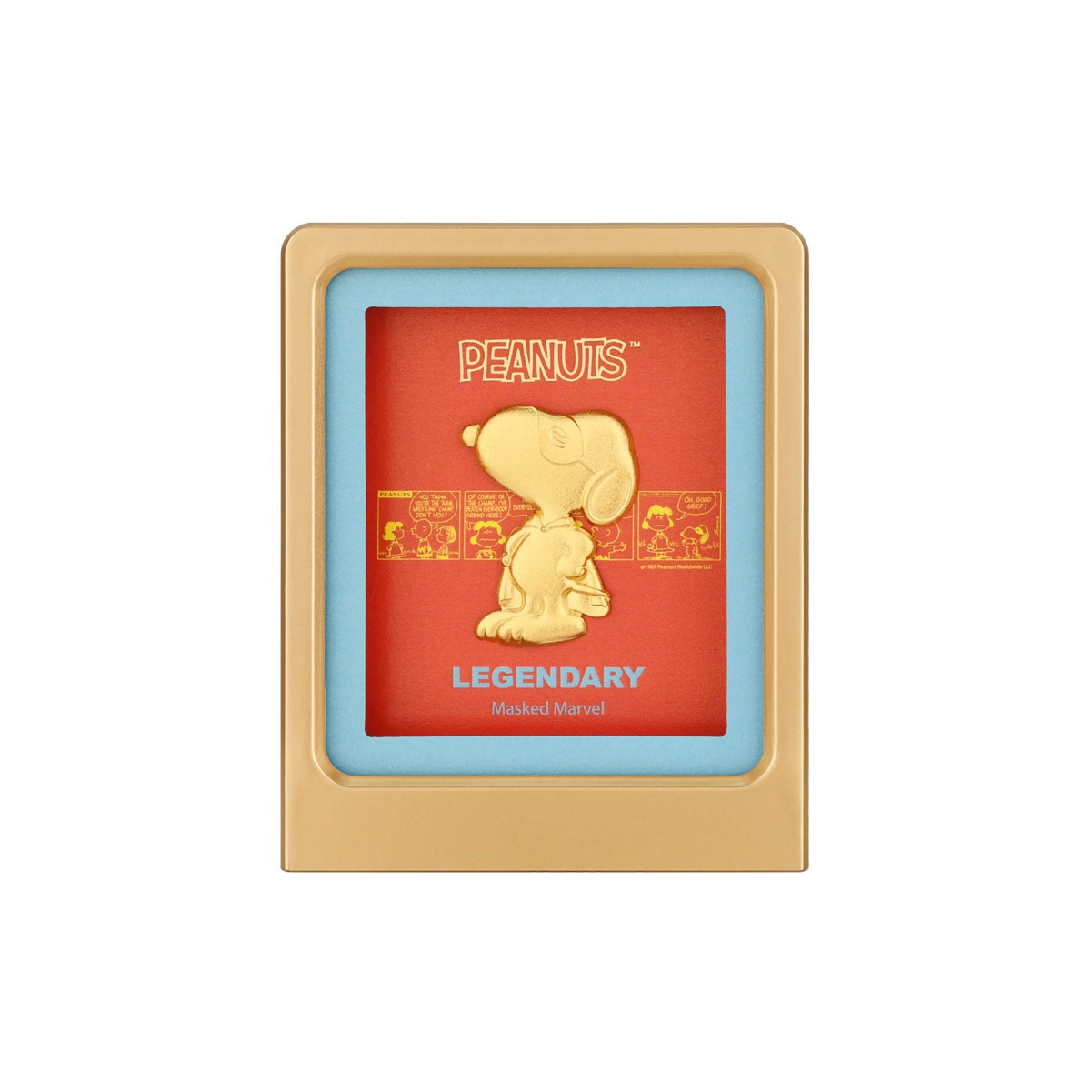Masked Marvel Snoopy Peanuts 24K Gold Foil in Frame | NTUC FairPrice