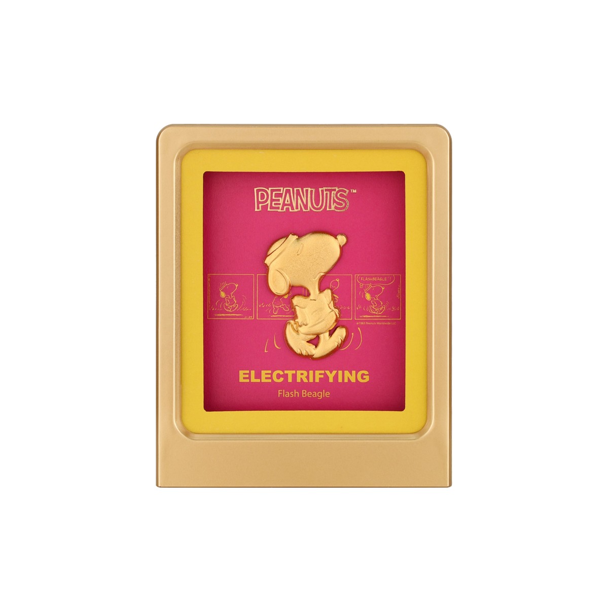 Flash Beagle Snoopy Peanuts 24K Gold Foil in Frame | NTUC FairPrice