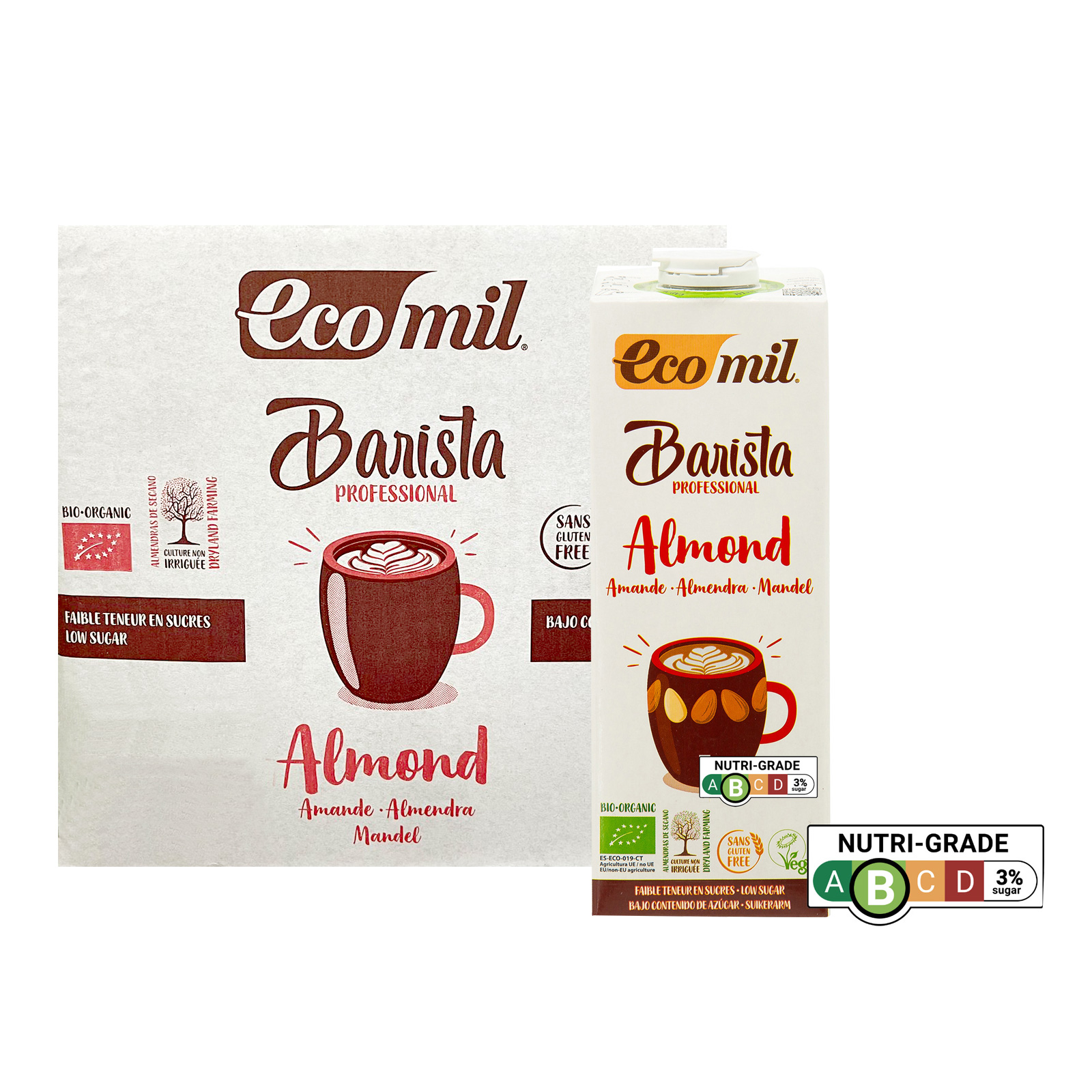 Ecomil Organic Barista Almond Milk - Low Sugar | NTUC FairPrice