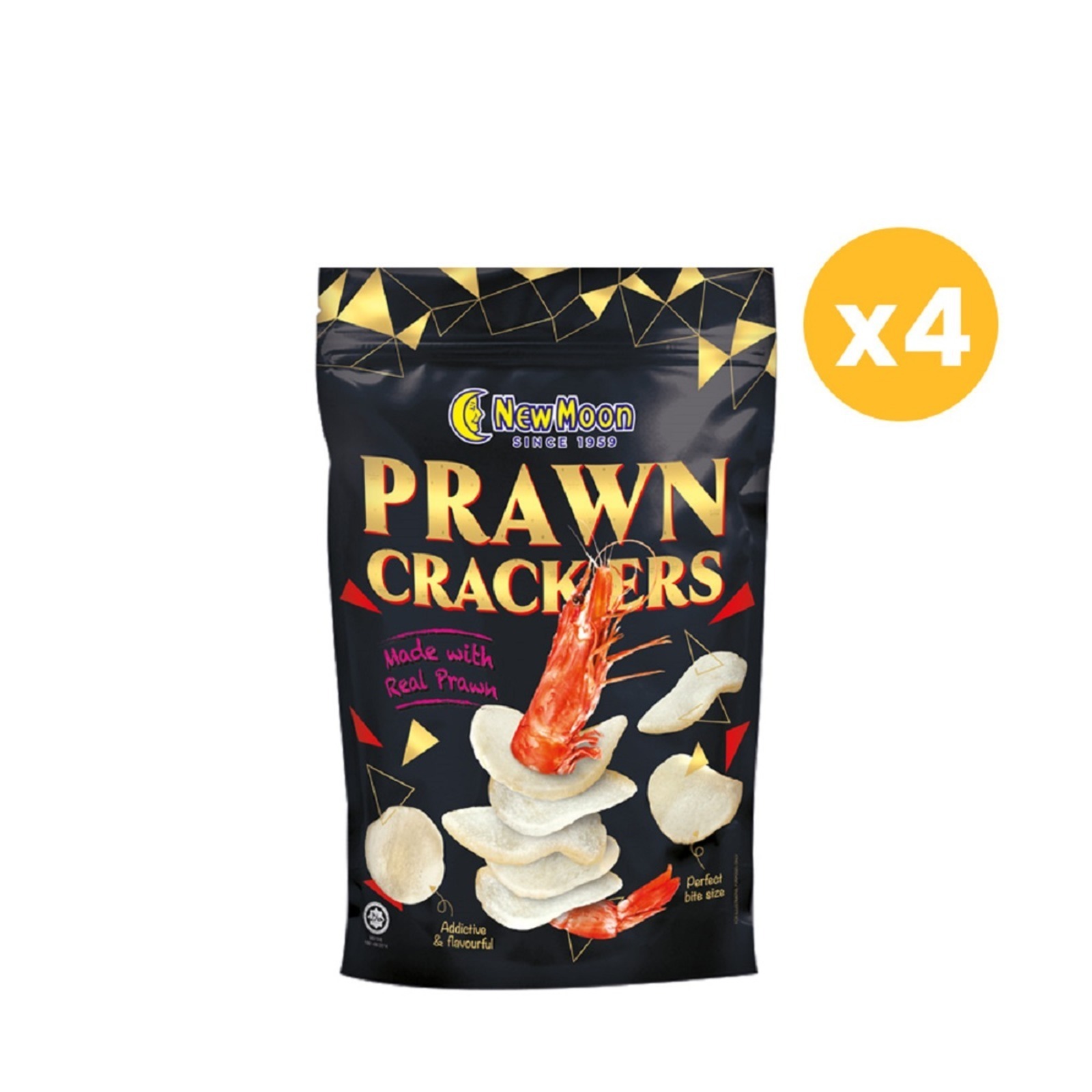 New Moon Prawn Crackers 75g (Bundle of 4) | NTUC FairPrice