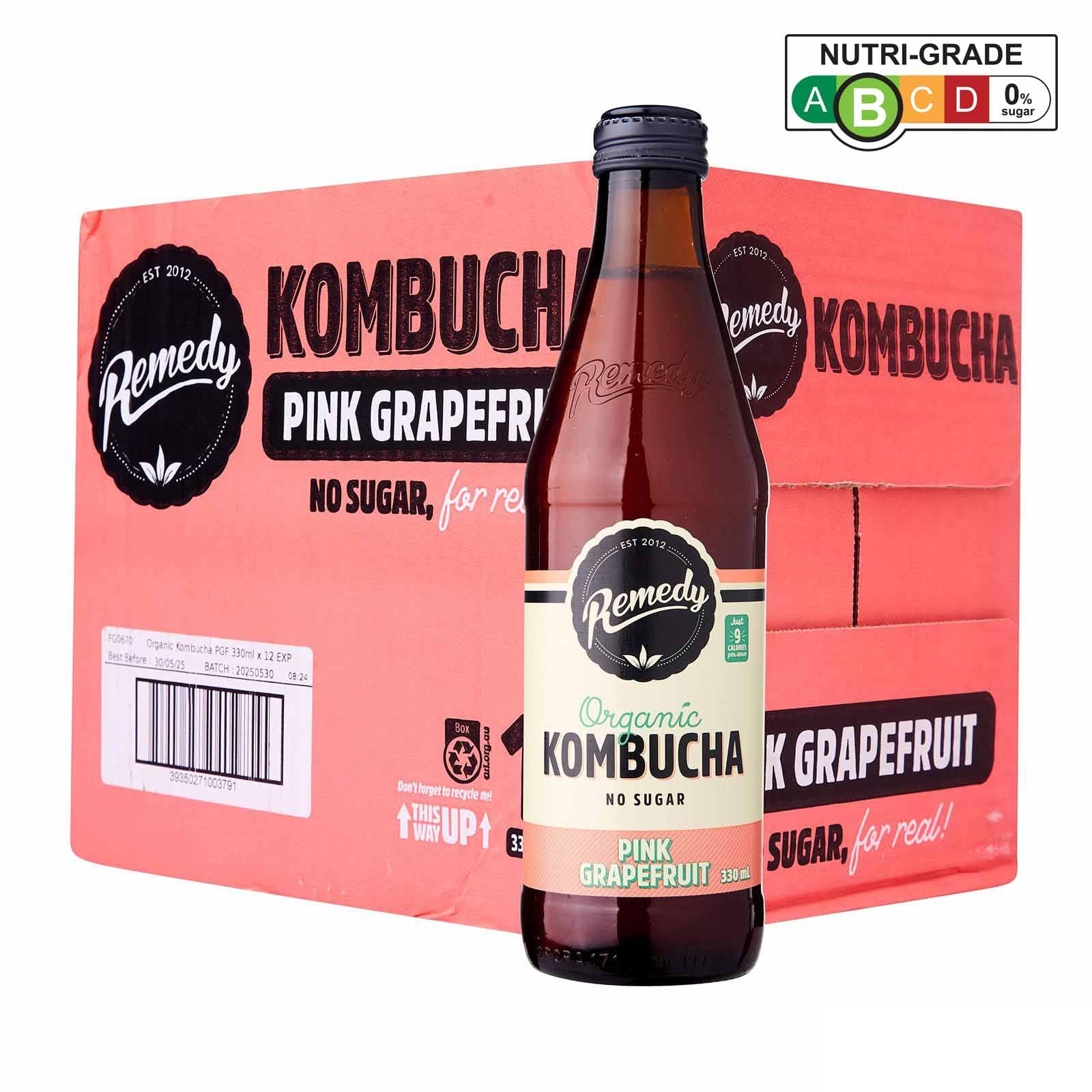 Remedy Organic Kombucha Pink Grapefruit | NTUC FairPrice