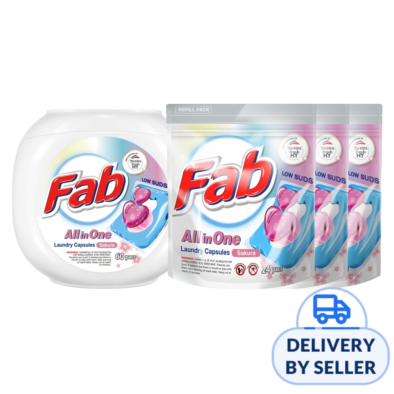 Fab All-in-One Laundry Capsules Bundle - Sakura | NTUC FairPrice