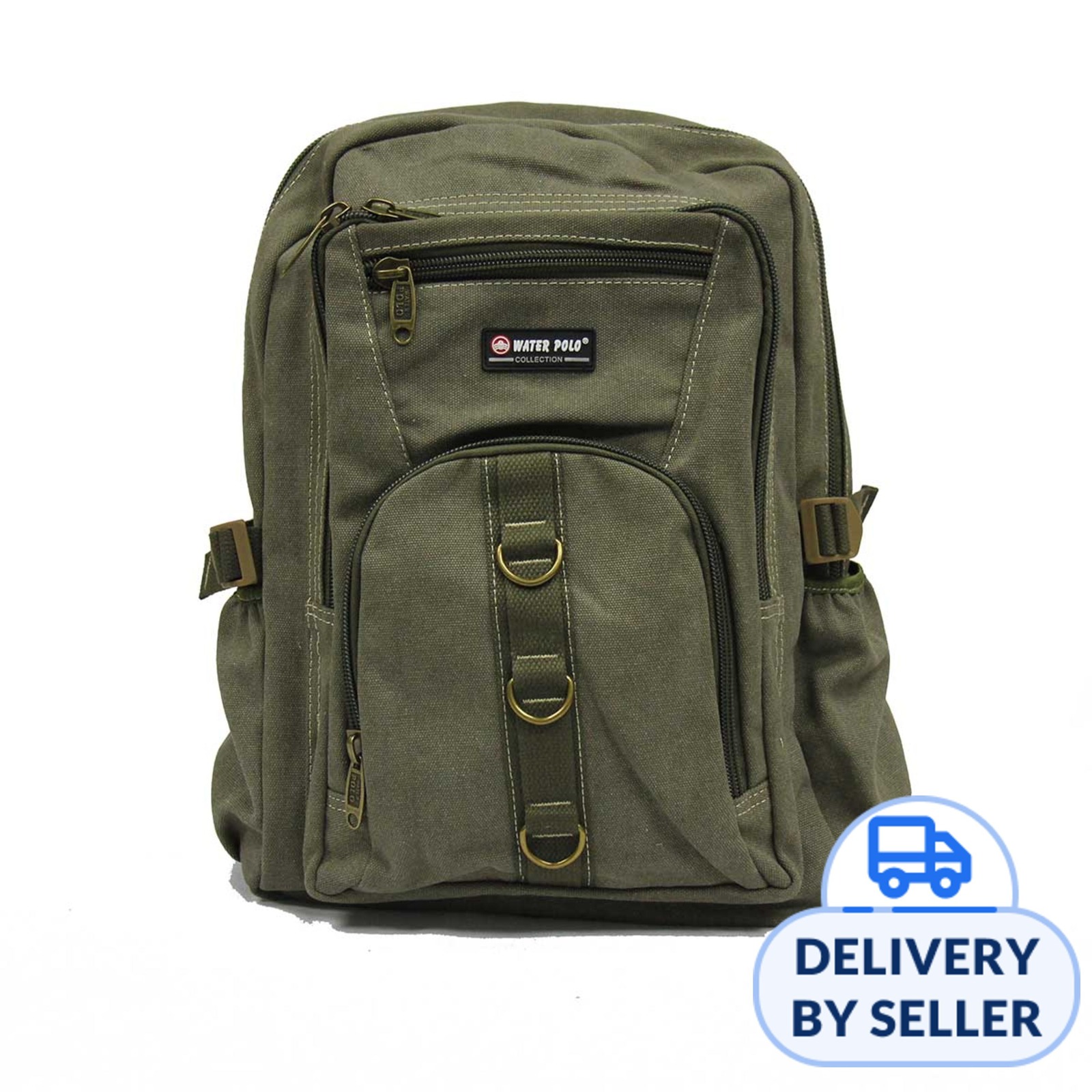 Vintage Canvas School Backpack - Green | NTUC FairPrice