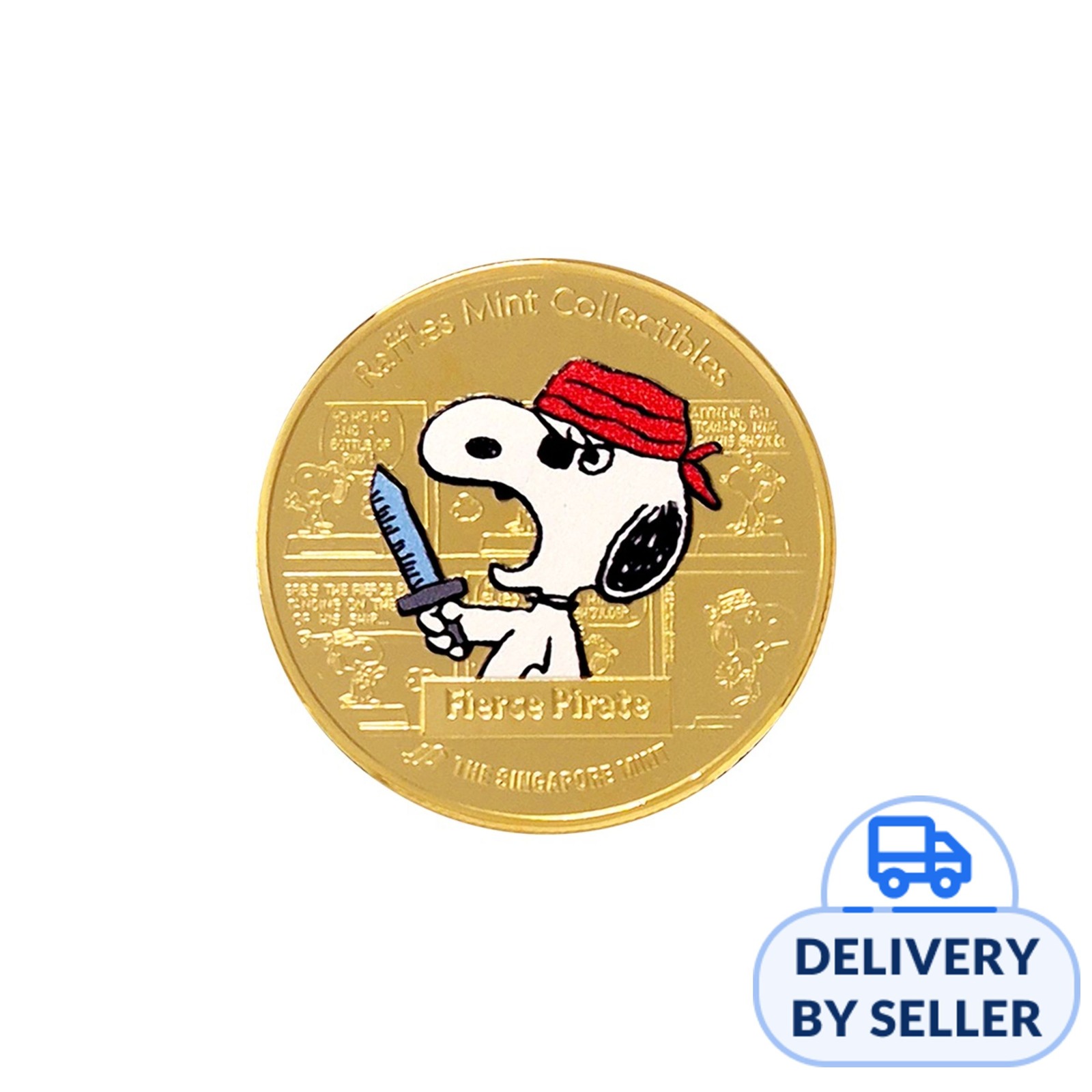 Fierce Pirate Snoopy 24K Gold Plated Commemorative Medallion | NTUC ...