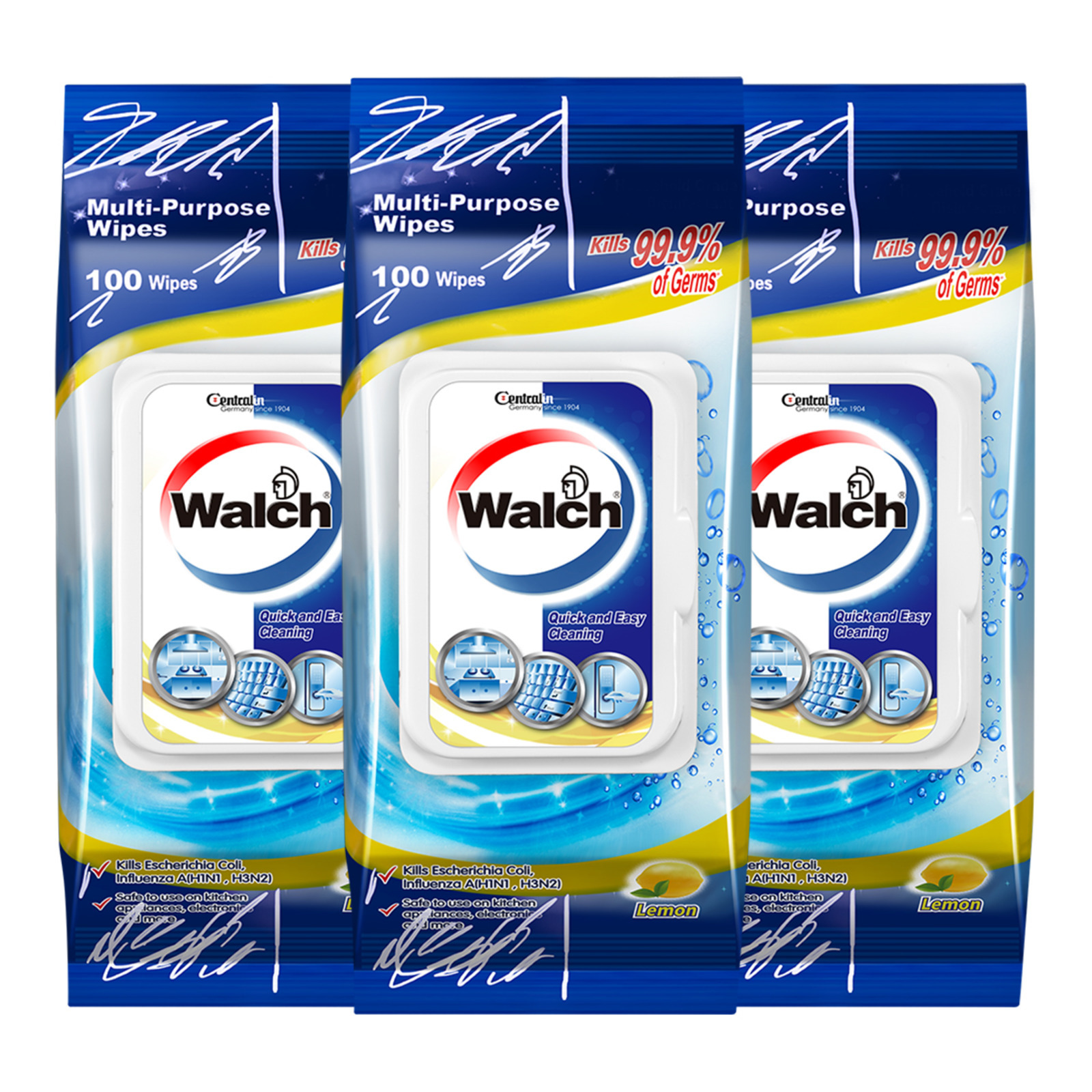 Walch Multi Purpose Wipes - Lemon Fresh Bundle of 3 | NTUC FairPrice