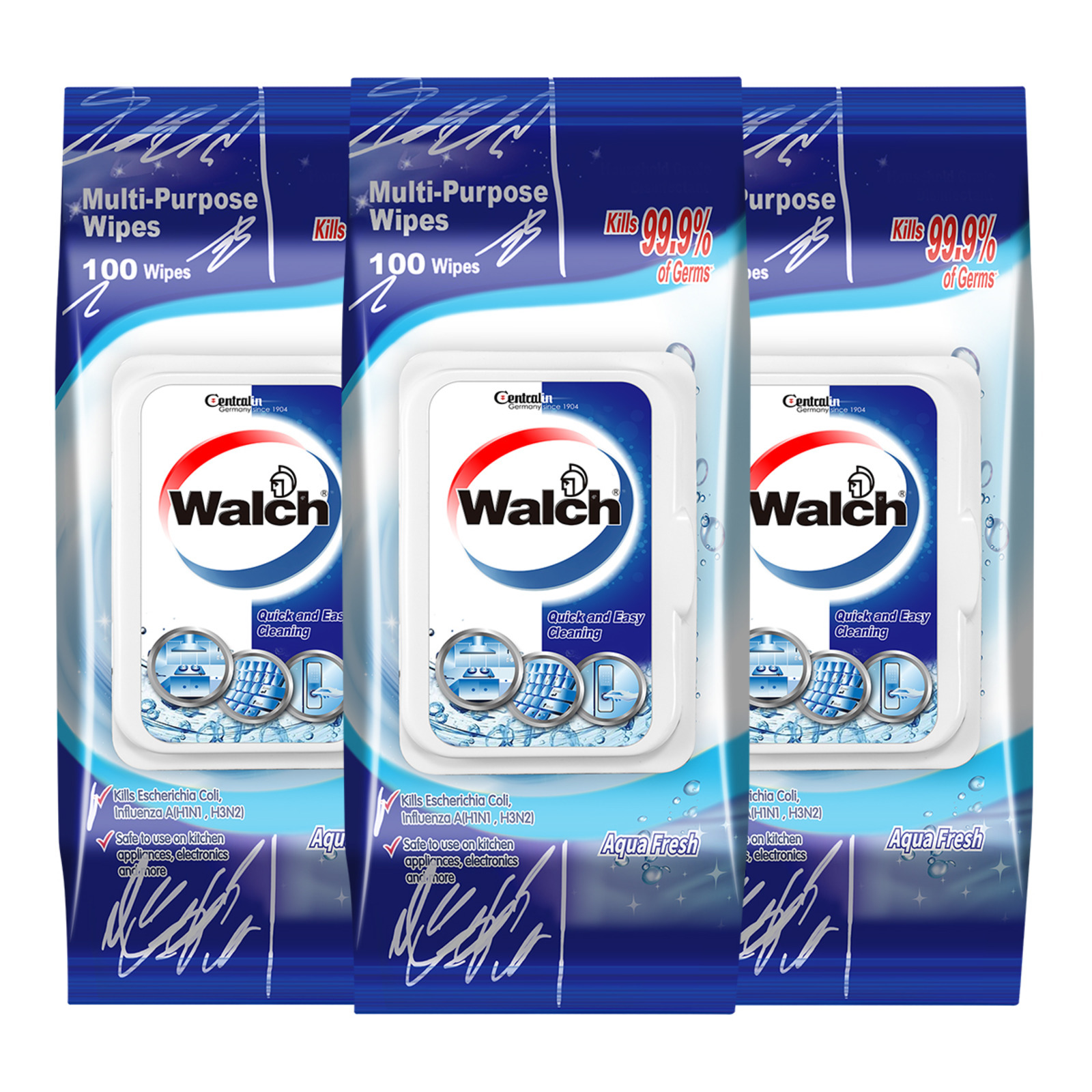 Walch Multi Purpose Wipes - Aqua Fresh Bundle of 3 | NTUC FairPrice