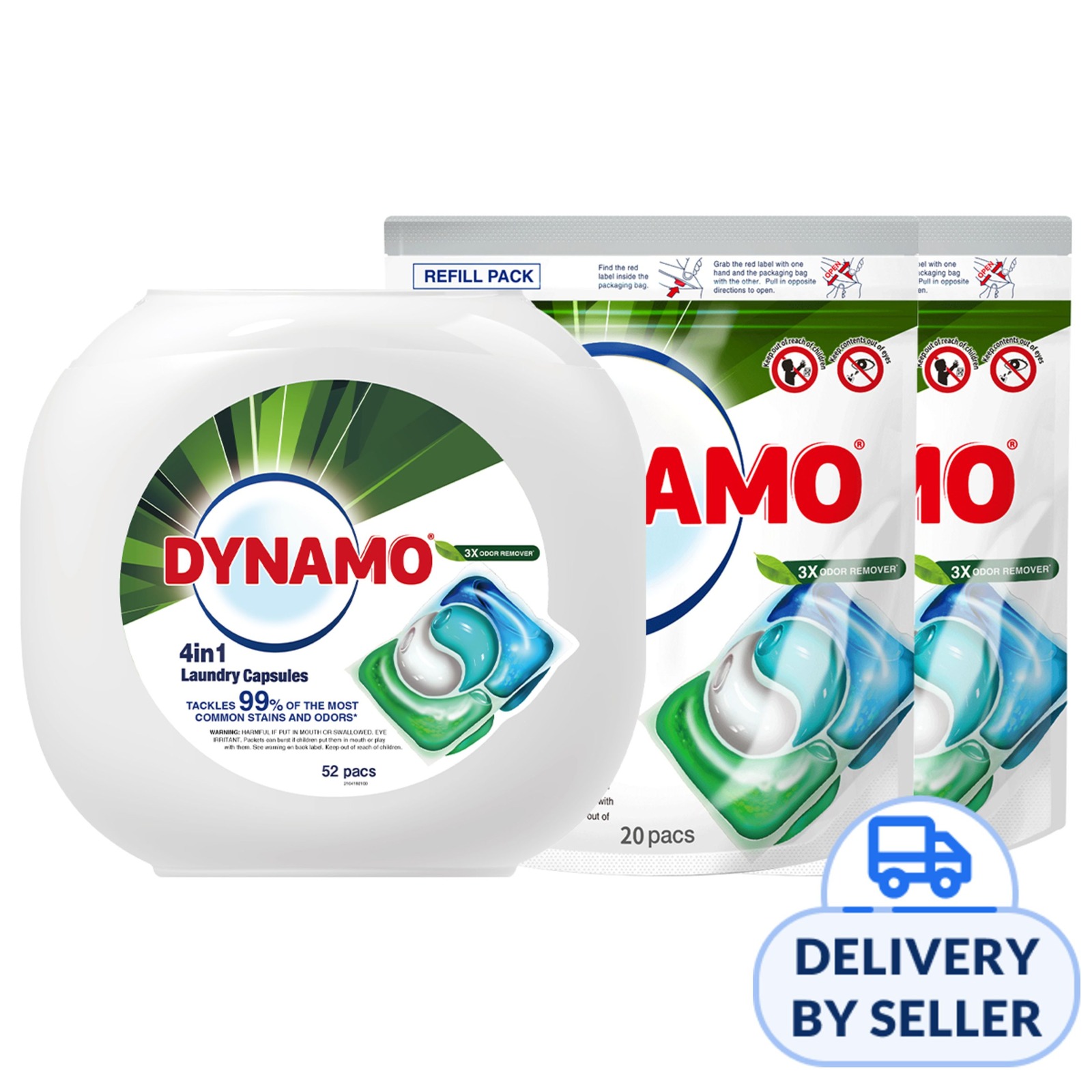 Dynamo 4in1 Laundry Capsules Bundle - 3x Odor Remover | NTUC FairPrice