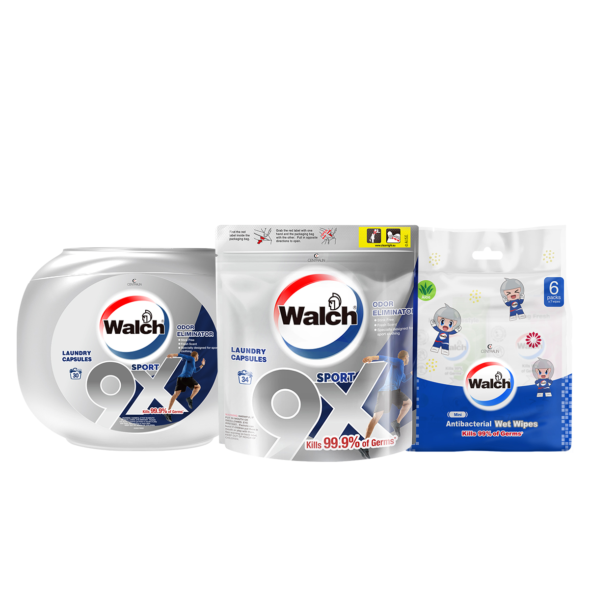 Walch 9x Laundry Capsules Sport Bundle | NTUC FairPrice