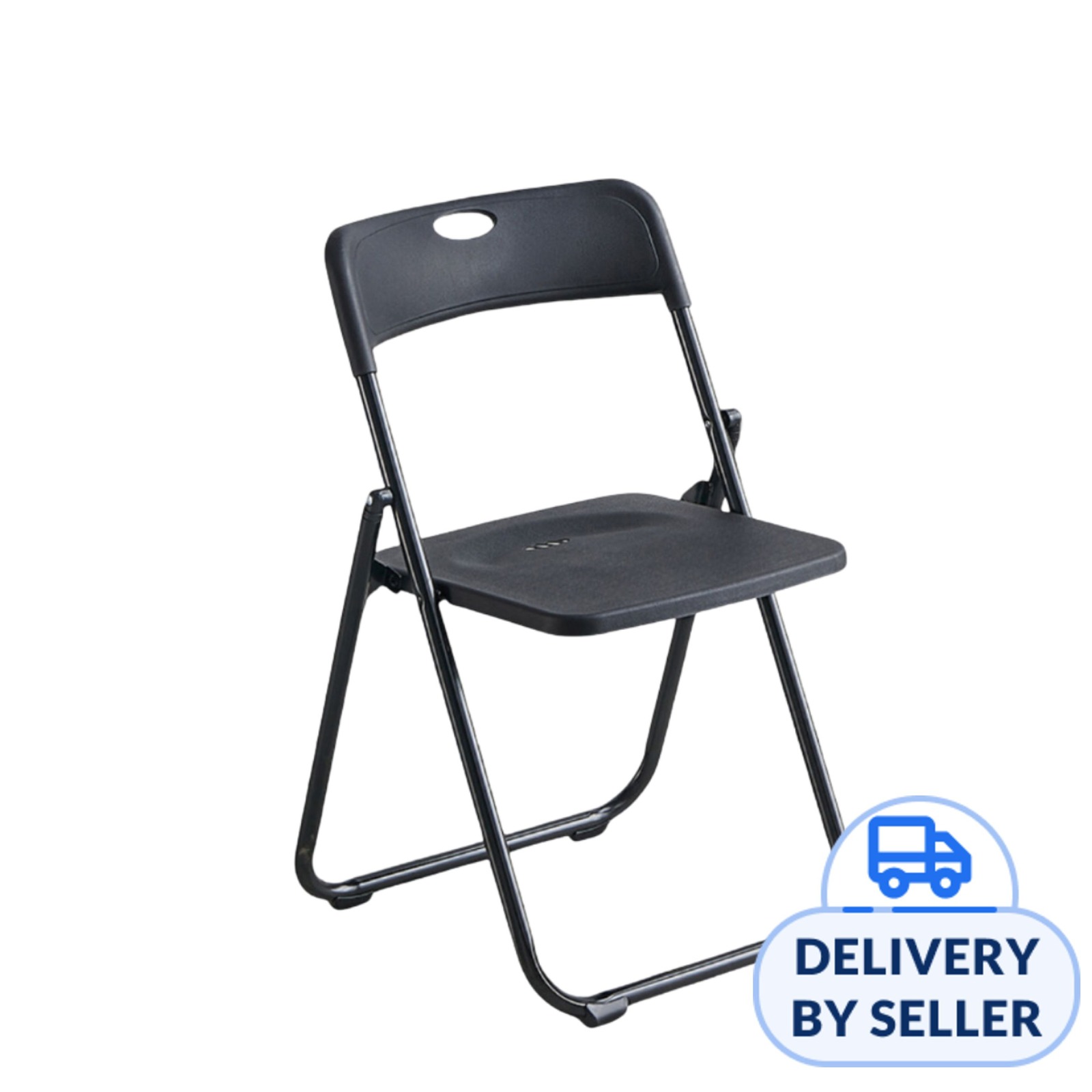 HOUZE Foldable Chair with Metal Frame - Black | NTUC FairPrice