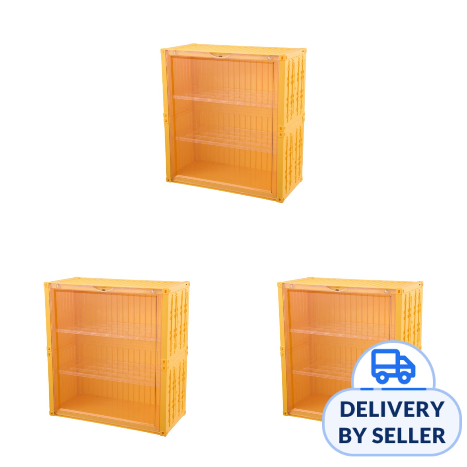 HOUZE Large Display Box With 2 Shelves - Yellow | NTUC FairPrice