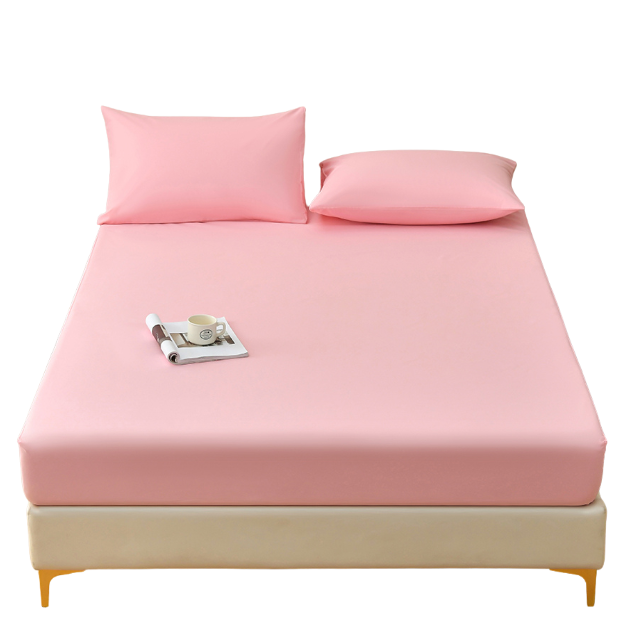 MAKKO Waterproof Mattress Protector - Super Single - Pink | NTUC FairPrice