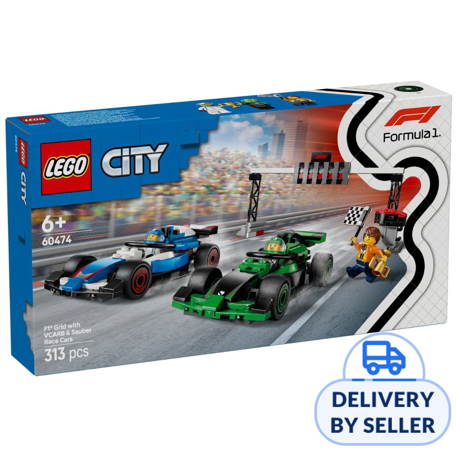 LEGO 60474 City F1 Grid with VCARB & Sauber Race Cars | NTUC FairPrice