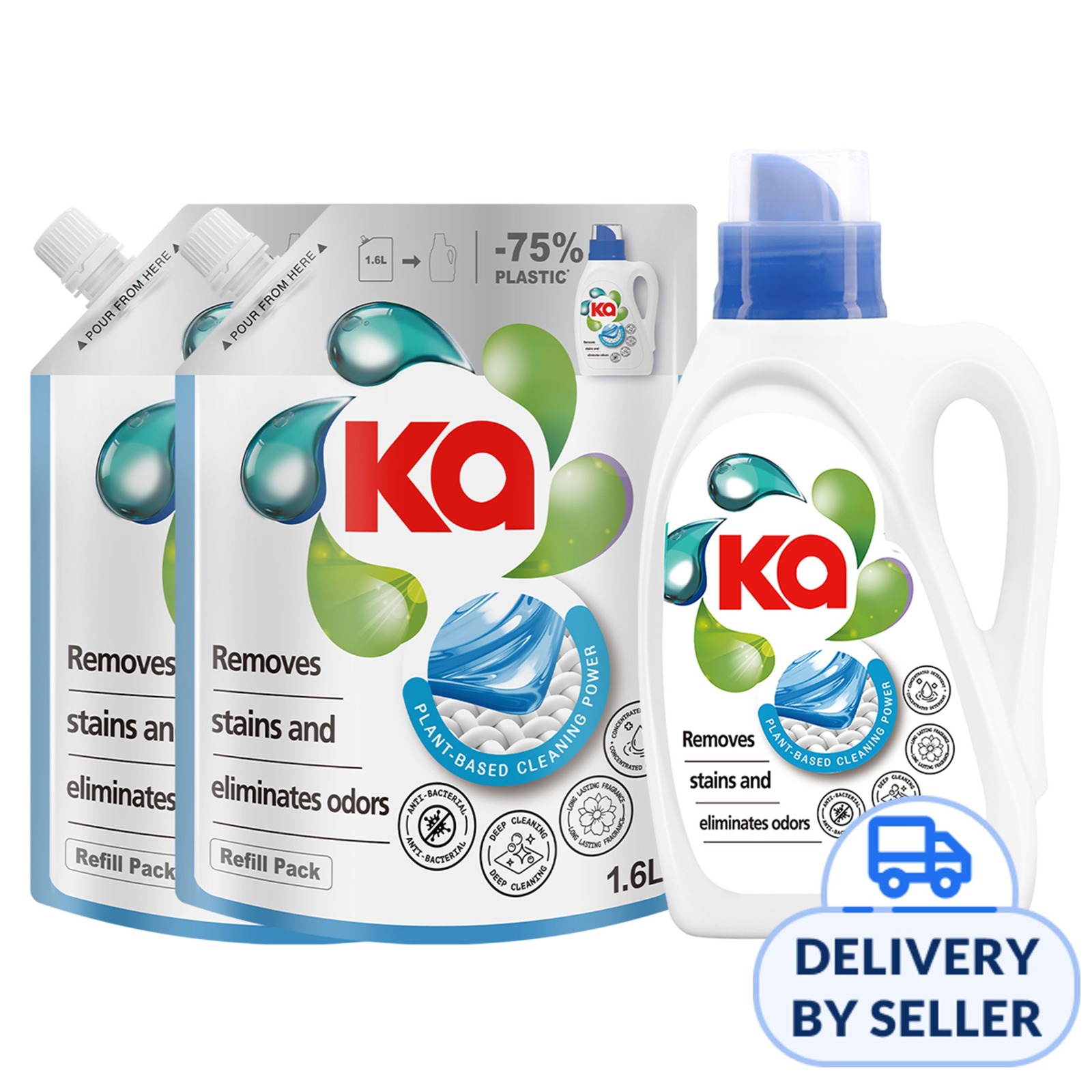 Ka Liquid Detergent + Refill - Deep Cleaning | NTUC FairPrice