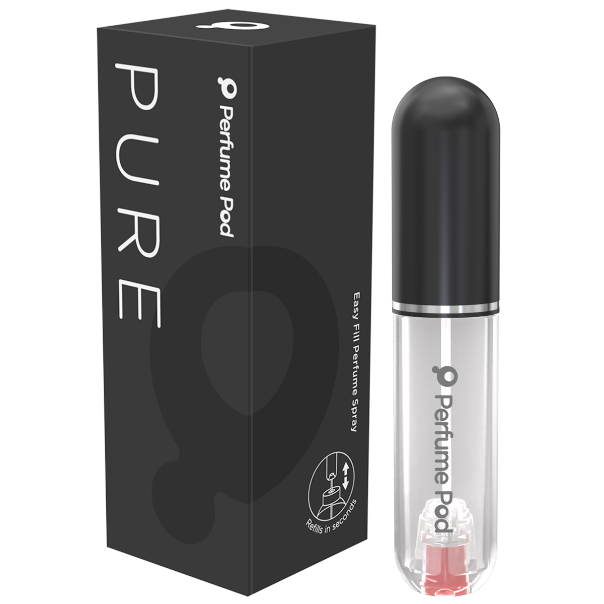 Perfume Pod Pure Refillable Perfume Spray Bottle - Black | NTUC FairPrice