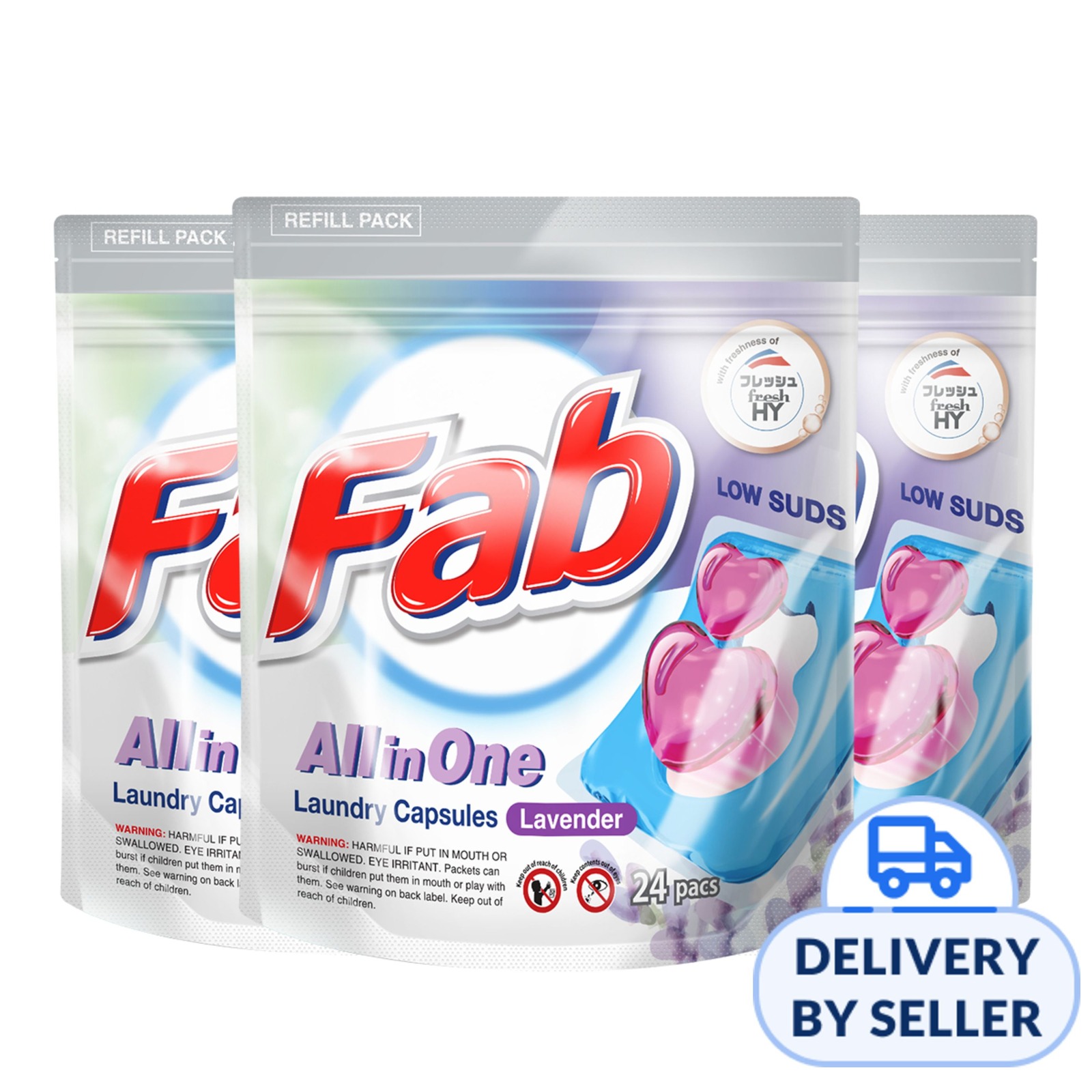 Fab All in One Laundry Capsules Refill - Lavender | NTUC FairPrice