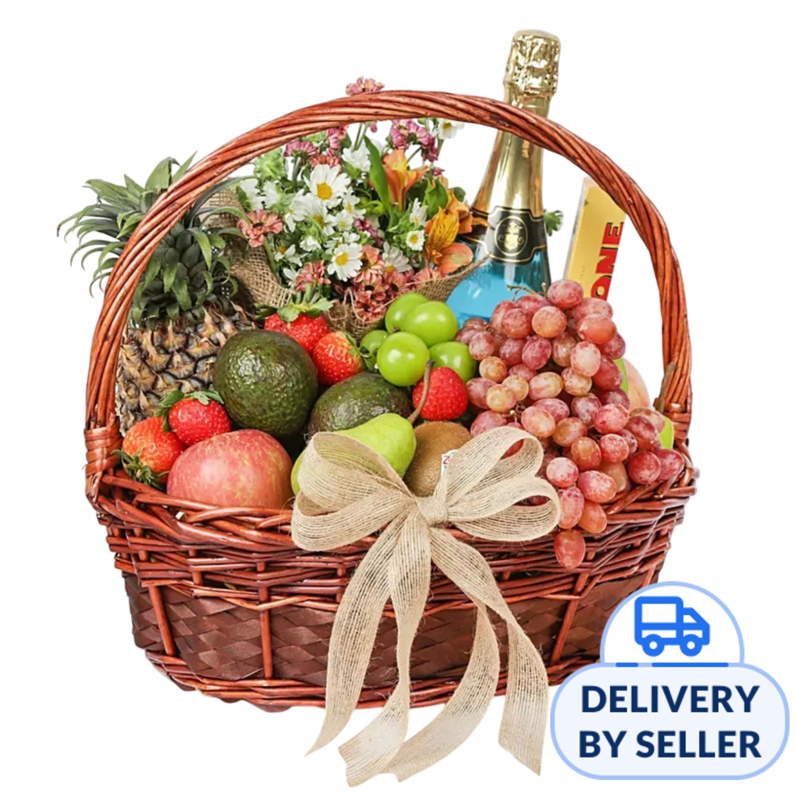 FNP Hari Raya - Fruits Basket with Flowers & Juice | NTUC FairPrice